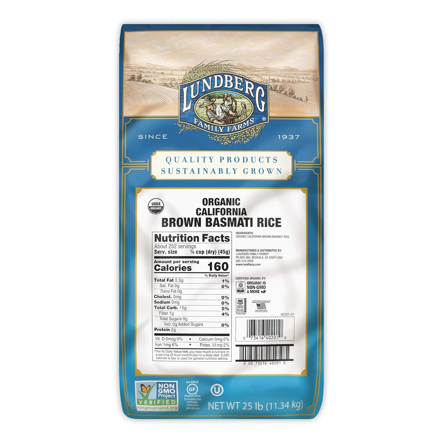 Amazon.com : Lundberg Family Farms - Organic California Brown Basmati ...