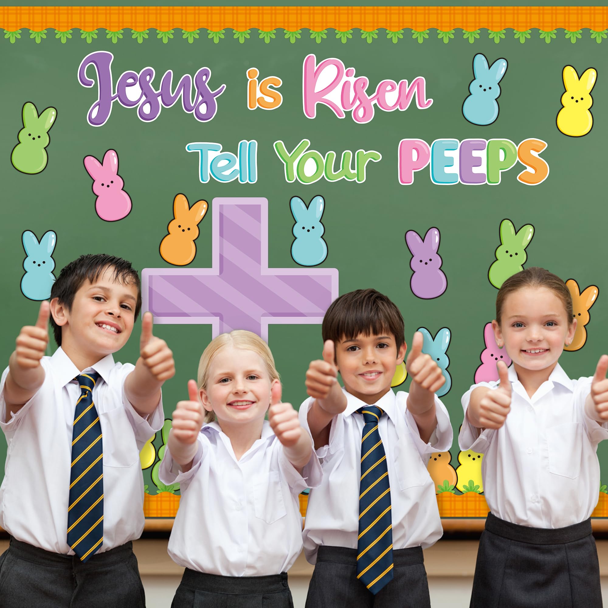 Snapklik.com : Easter Peeps Bulletin Board - 77Pcs Easter Jesus Is ...