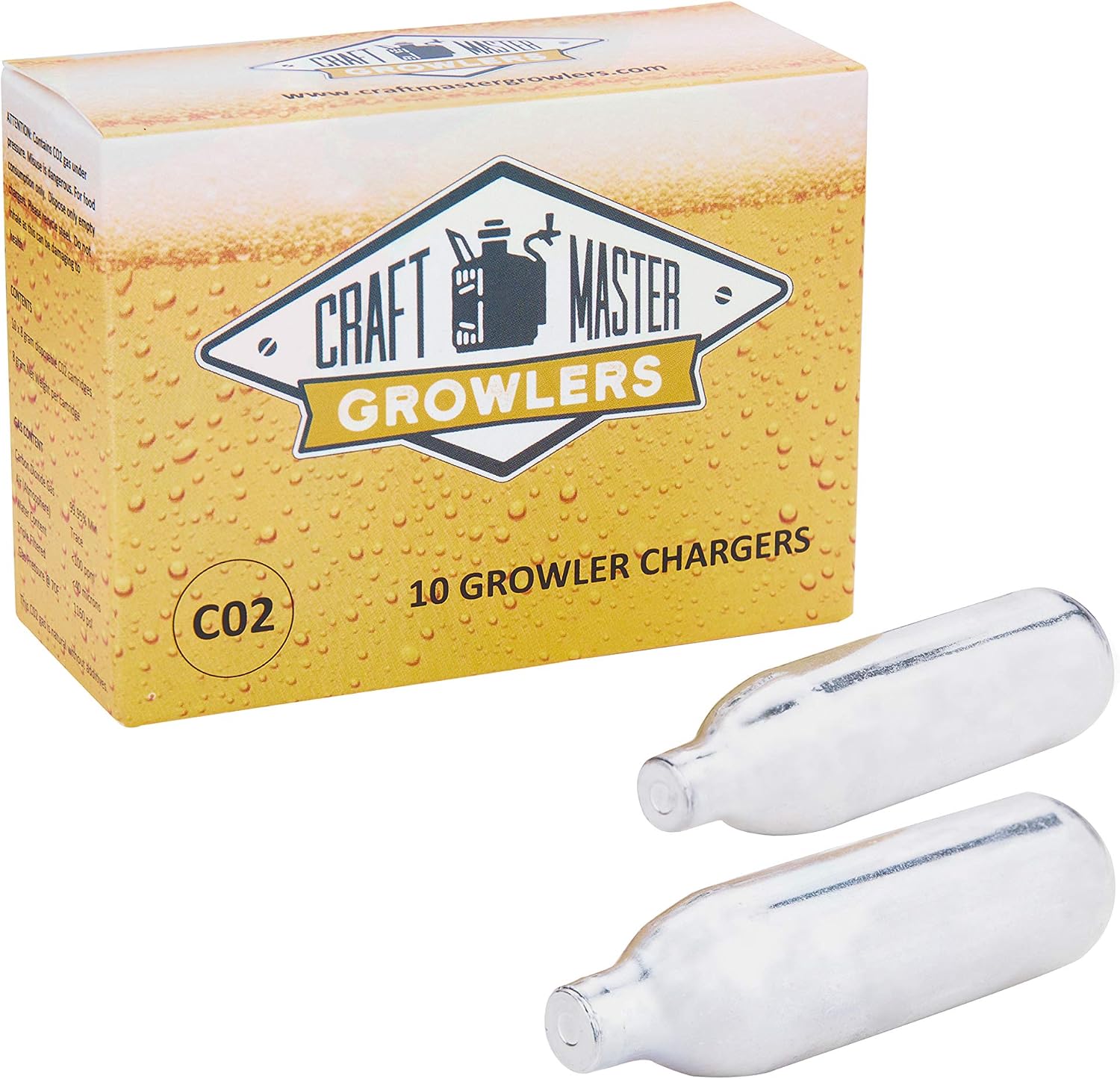 Amazon.com: Food Grade CO2 Cartridges For CO2 Growlers - Non-Threaded ...