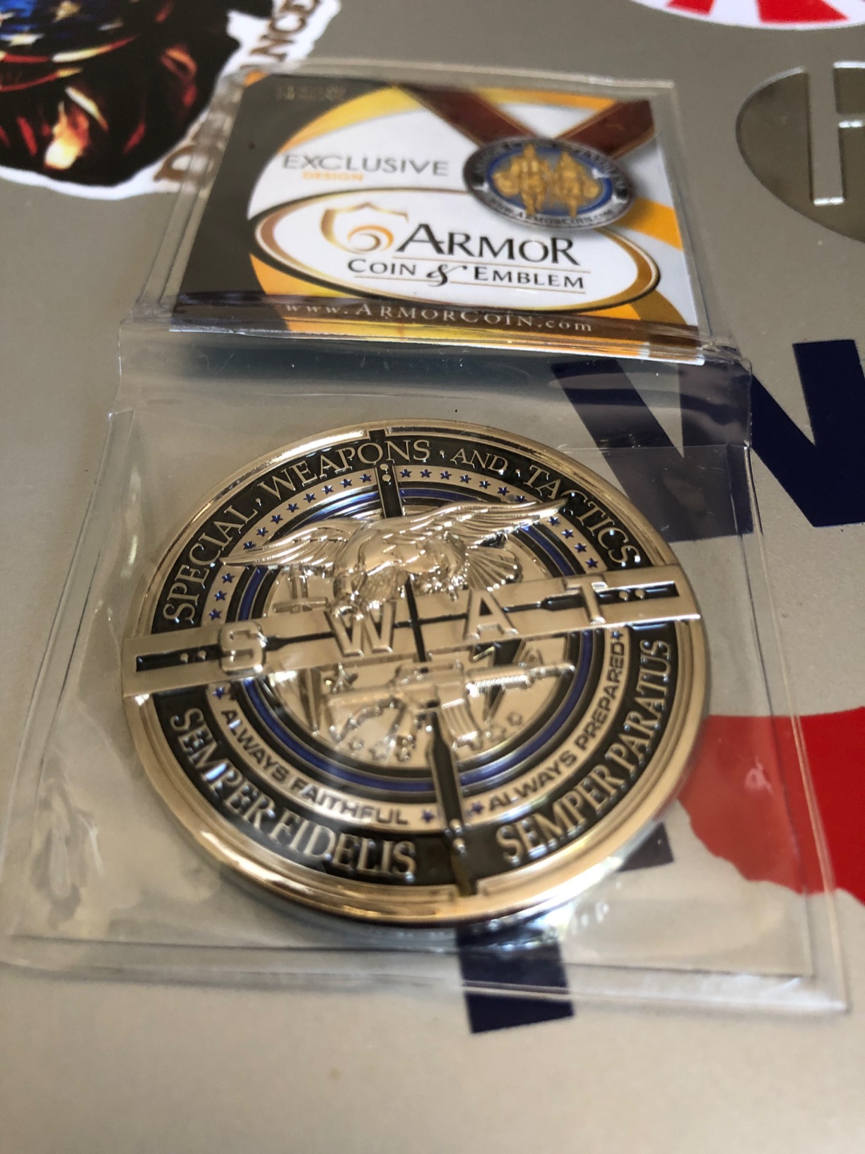 Amazon.com: Armor Coin & Emblem SWAT Team Challenge Coin - Solid Bronze ...