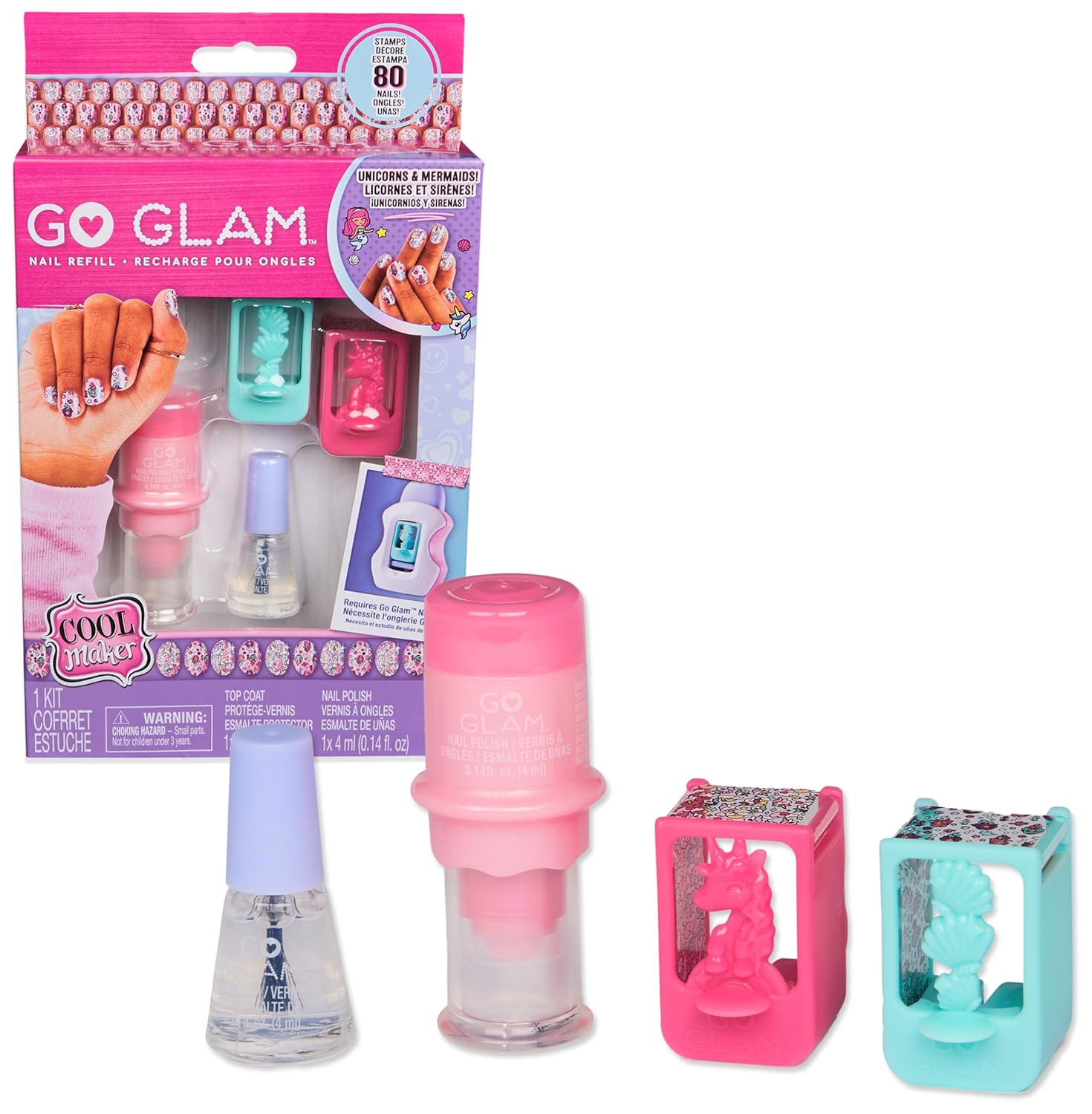 Amazon.com: Cool Maker, GO GLAM Nail Kit Refill with Unicorn & Mermaid ...