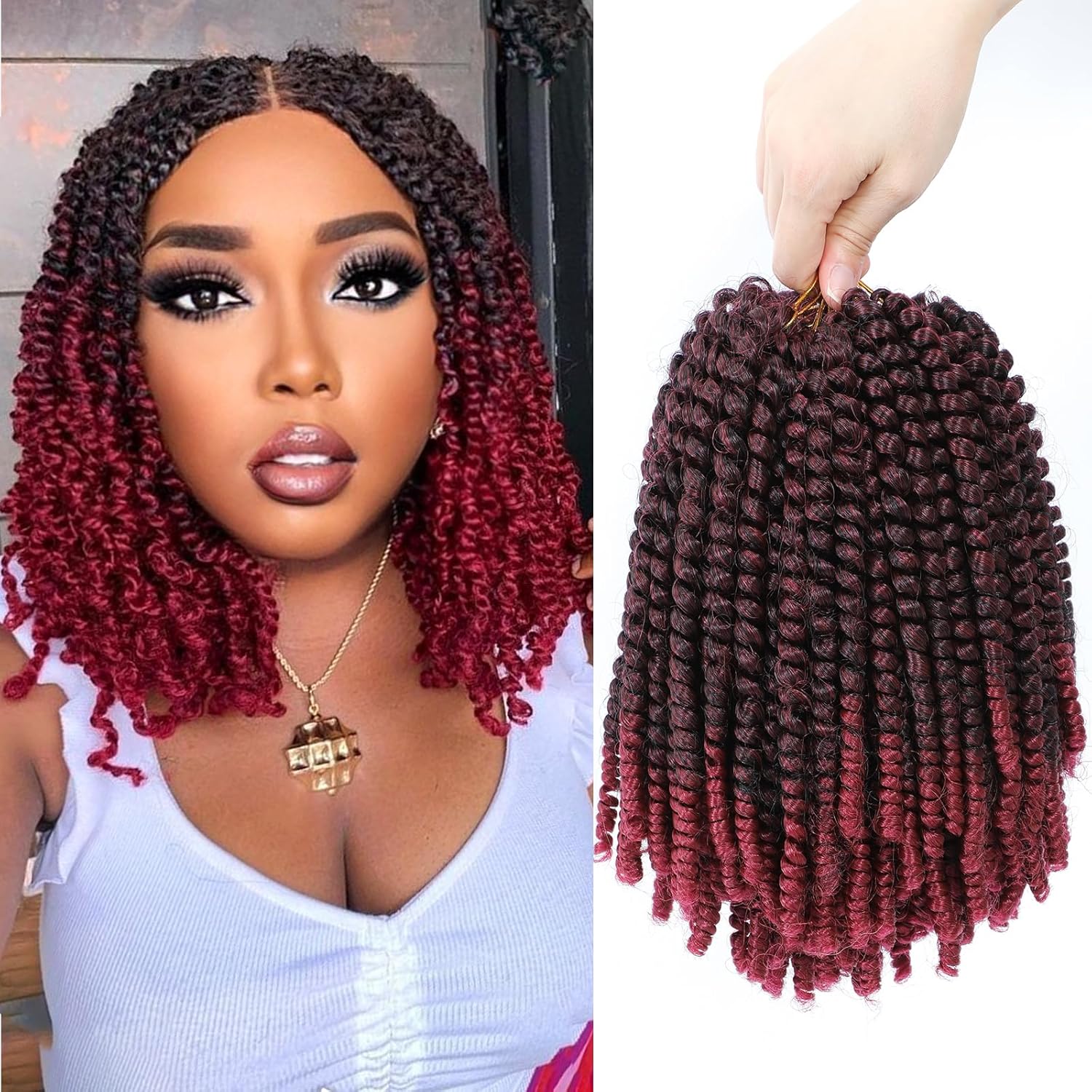Amazon.com : Brown Spring Twist Hair 8 Inch 8 Packs Spring Twist ...