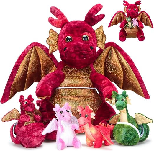 Amazon.com: Arrowbash 7 Pcs Dragon Plush Toys Gift Set 15.75" Large ...