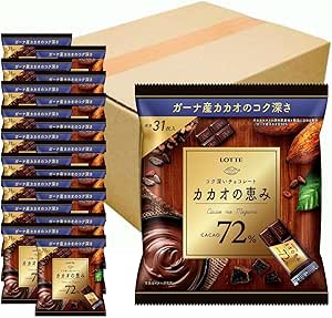 Amazon | 【ケース販売】ロッテ カカオの恵み72%シェアパック 124g×18個 | ロッテ | チョコレート 通販
