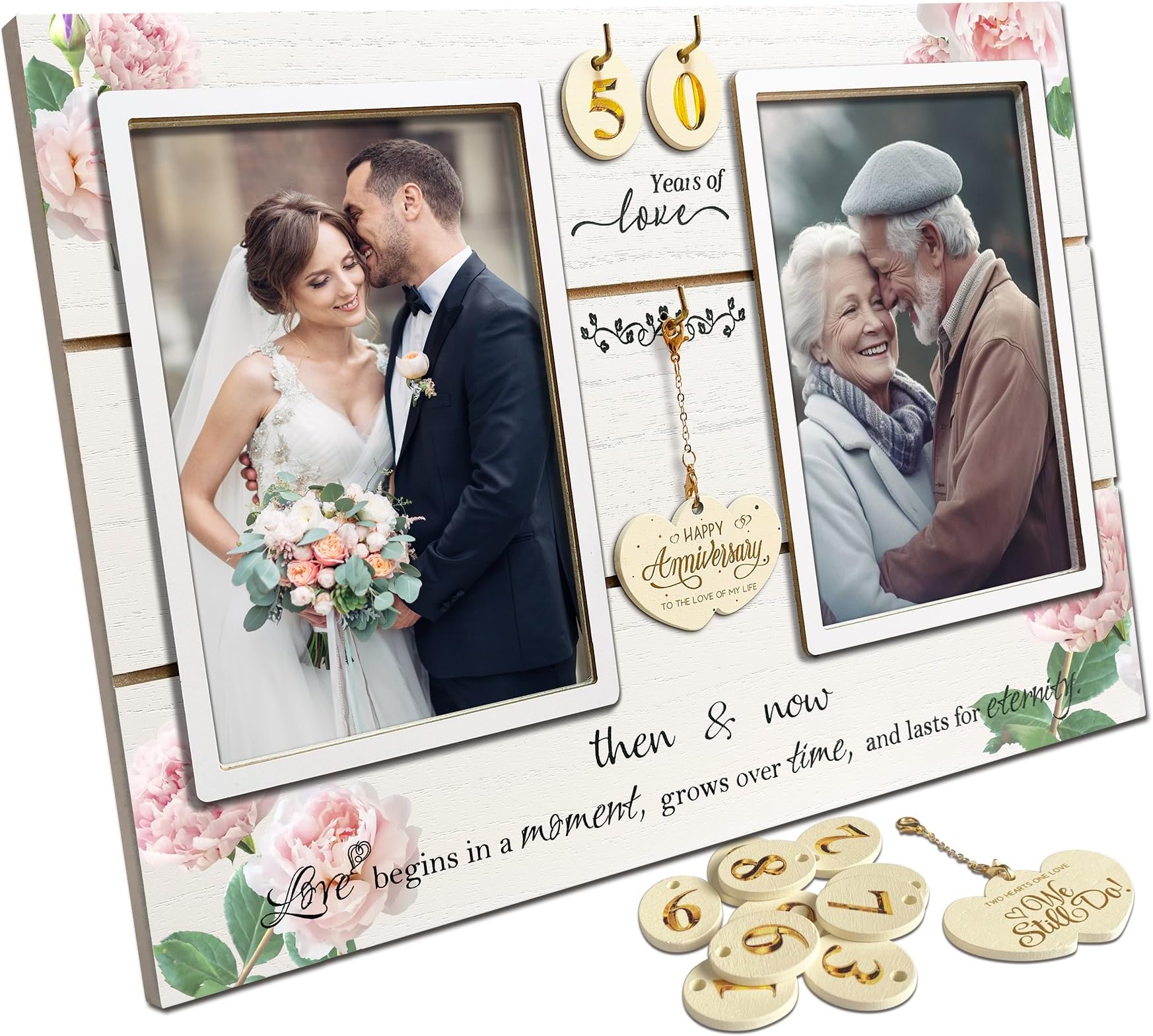 Amazon.com - Yakucho Then & Now Anniversary Picture Frame, 1-99 Years ...