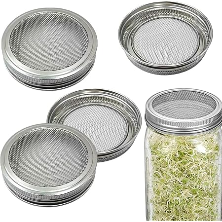 Amazon.com: Sprouting Lids 316 Stainless Steel Mesh Lid Sprouting ...