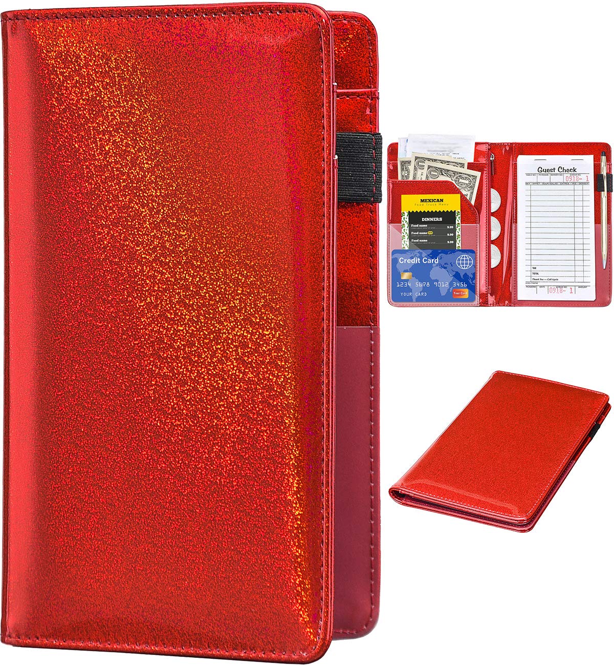 Server Books for Waitress - Glitter Leather Waiter Book Server Wallet ...
