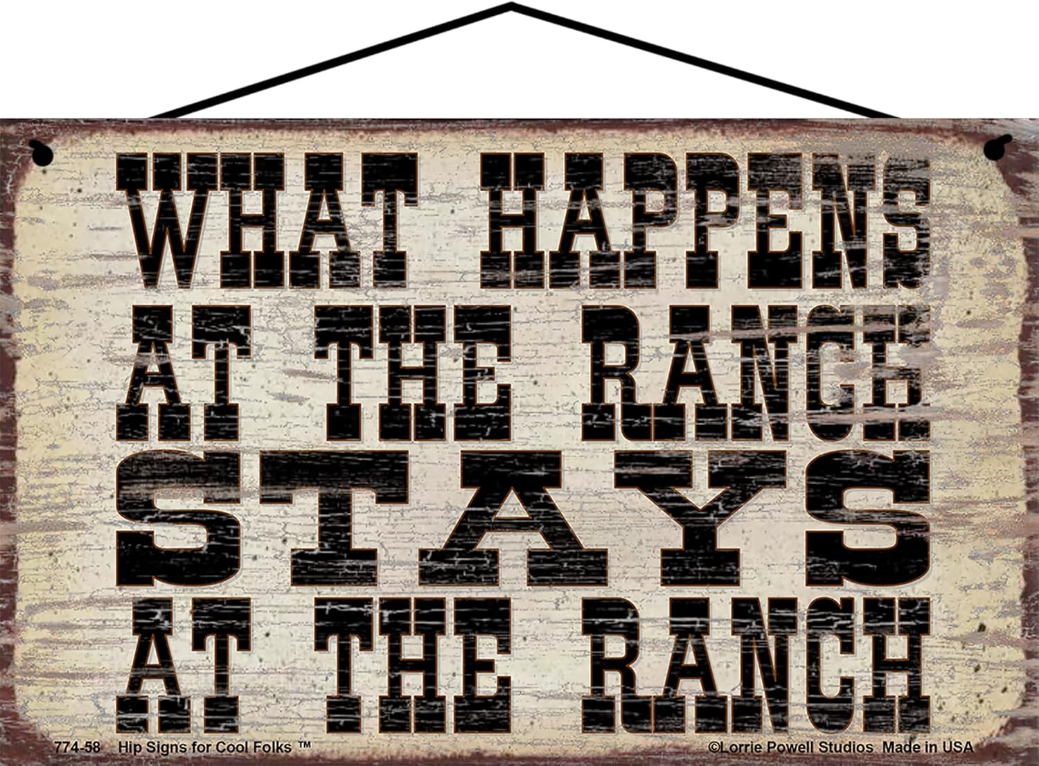 Amazon.com: 5x8 Vintage Style Sign - What Happens at the Ranch Stays at ...