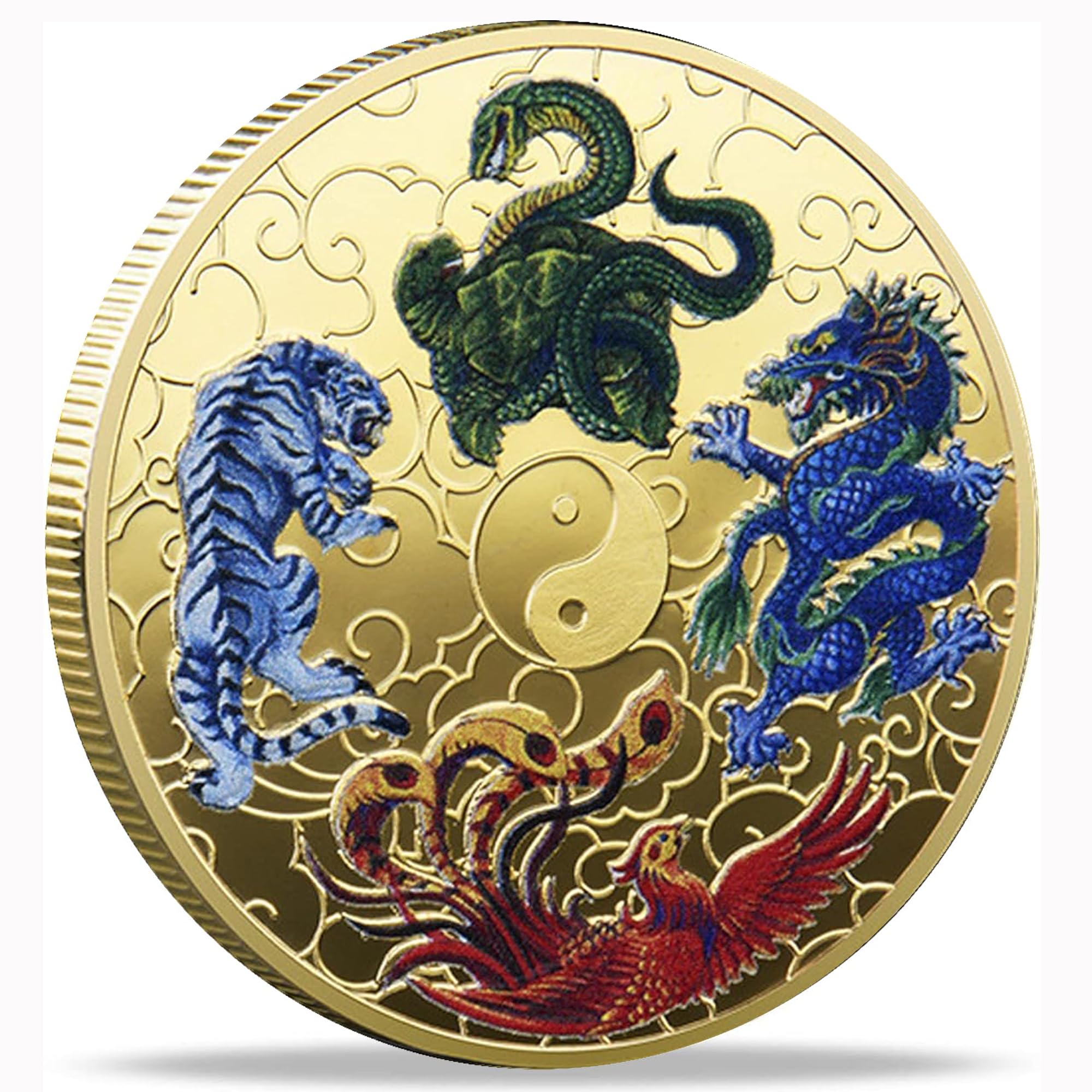 Amazon.com: The Four Symbols Ancient Mythical Creatures Lucky Coin for ...