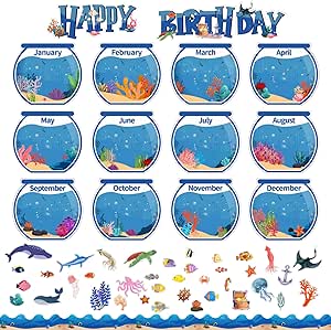 Amazon.com: Sosolong Under The Sea Birthday Bulletin,Ocean Theme ...