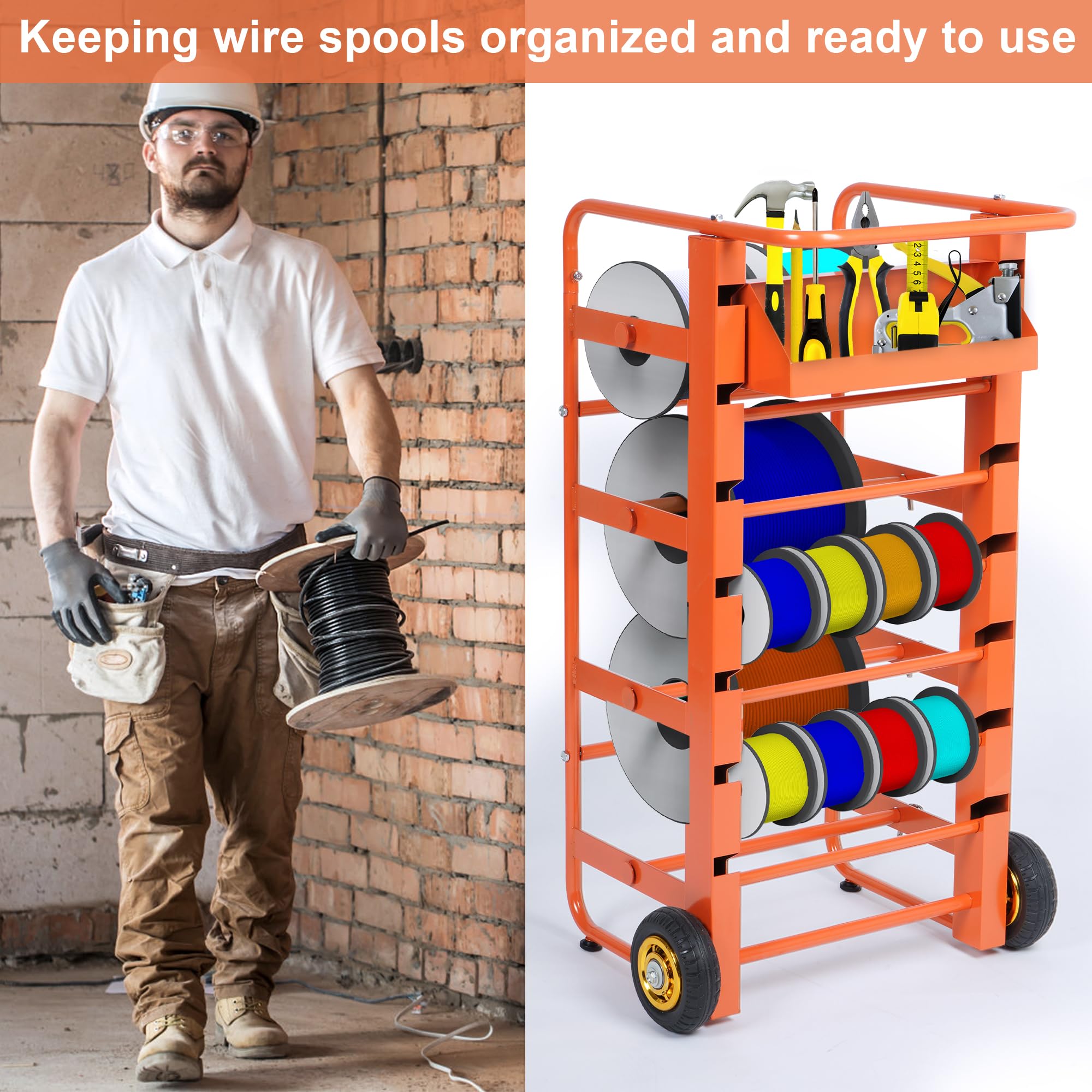 Snapklik.com : Gtouse Wire Spool Rack Multi-Spool Wire Rack Dispenser ...