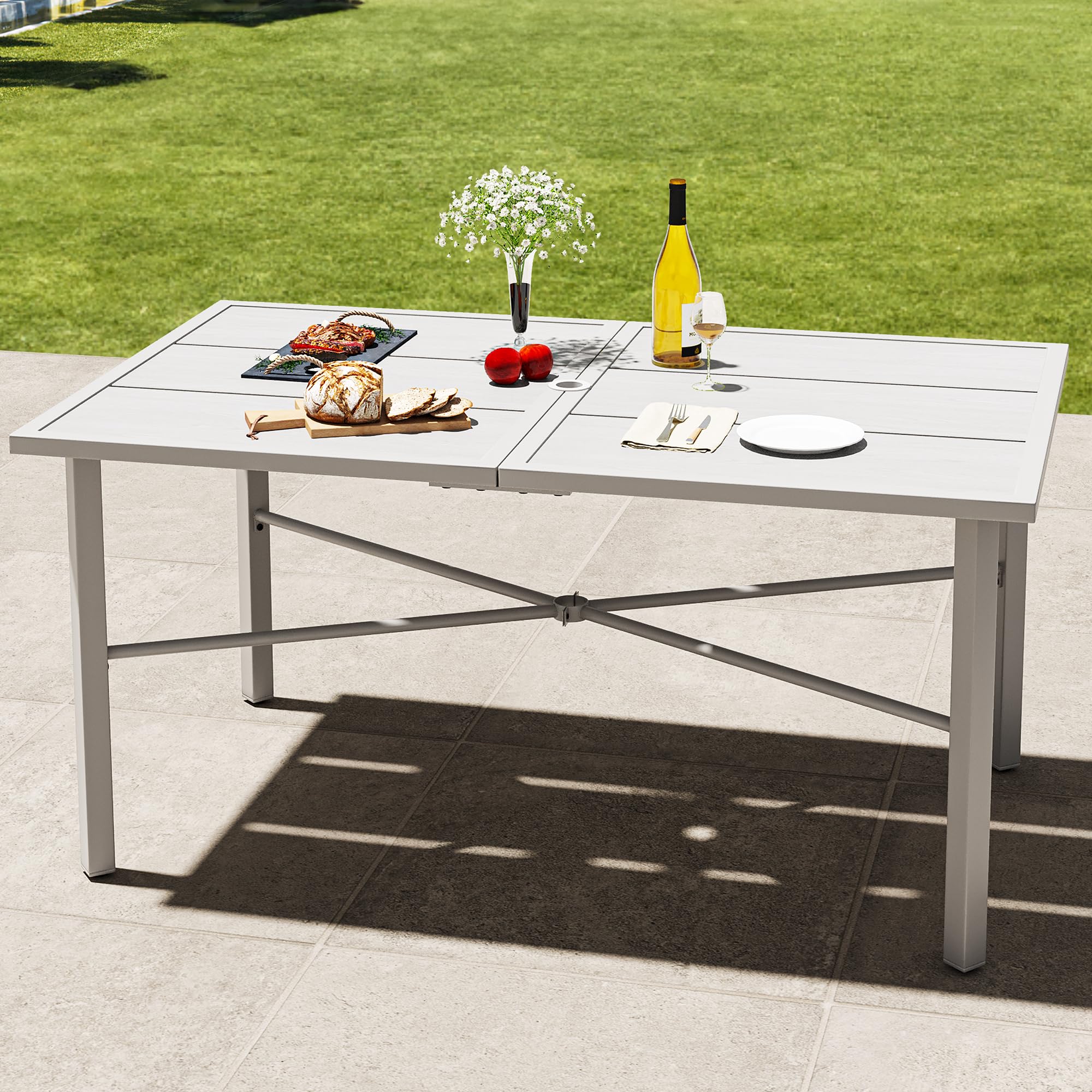 Snapklik.com : YITAHOME 59" Rectangular Outdoor Patio Dining Table For ...