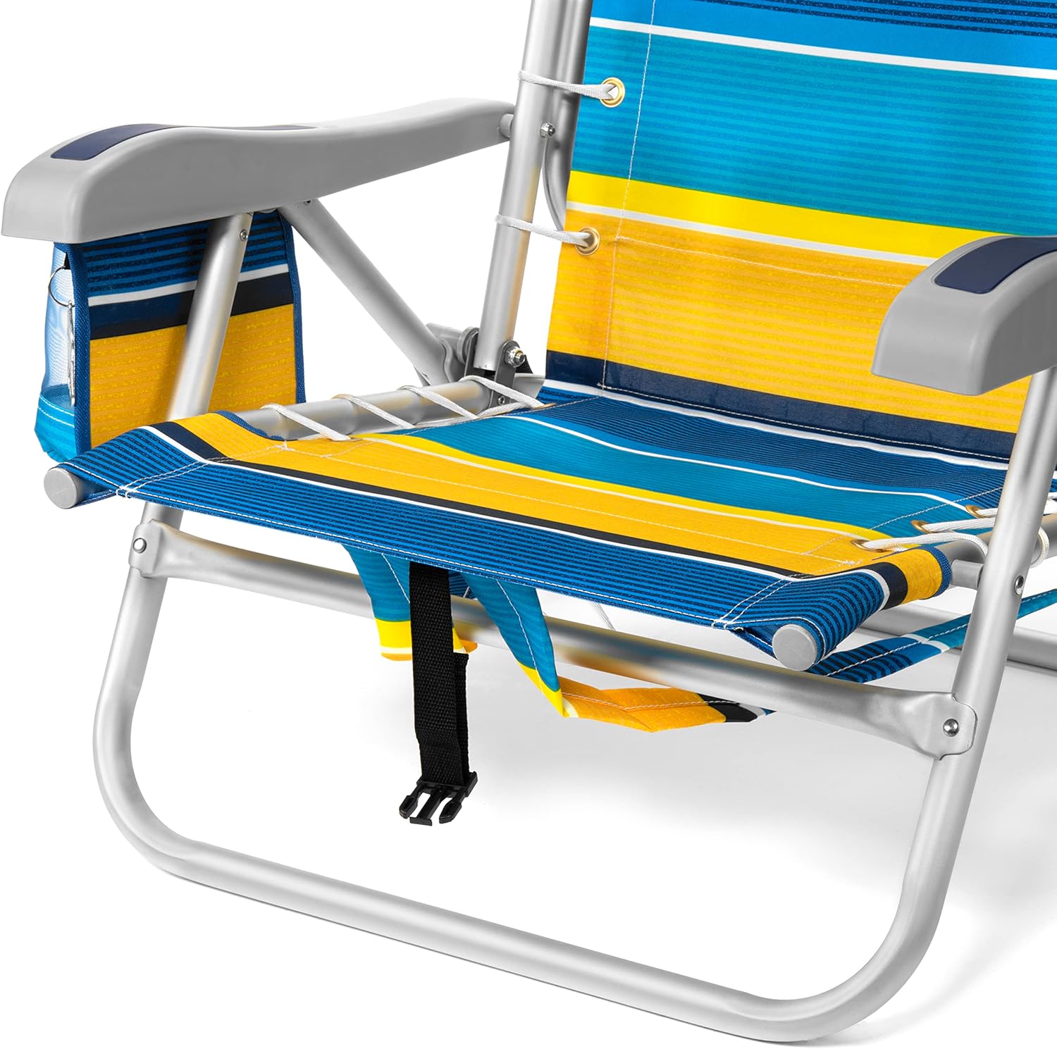 Homevative Cooler+ – Silla de playa plegable con 5 posiciones, toallero ...