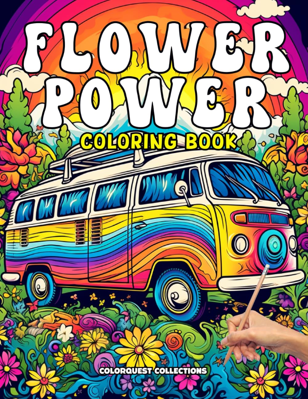 Amazon.com: Flower Power Coloring Book: An Artistic Hippie Experience ...