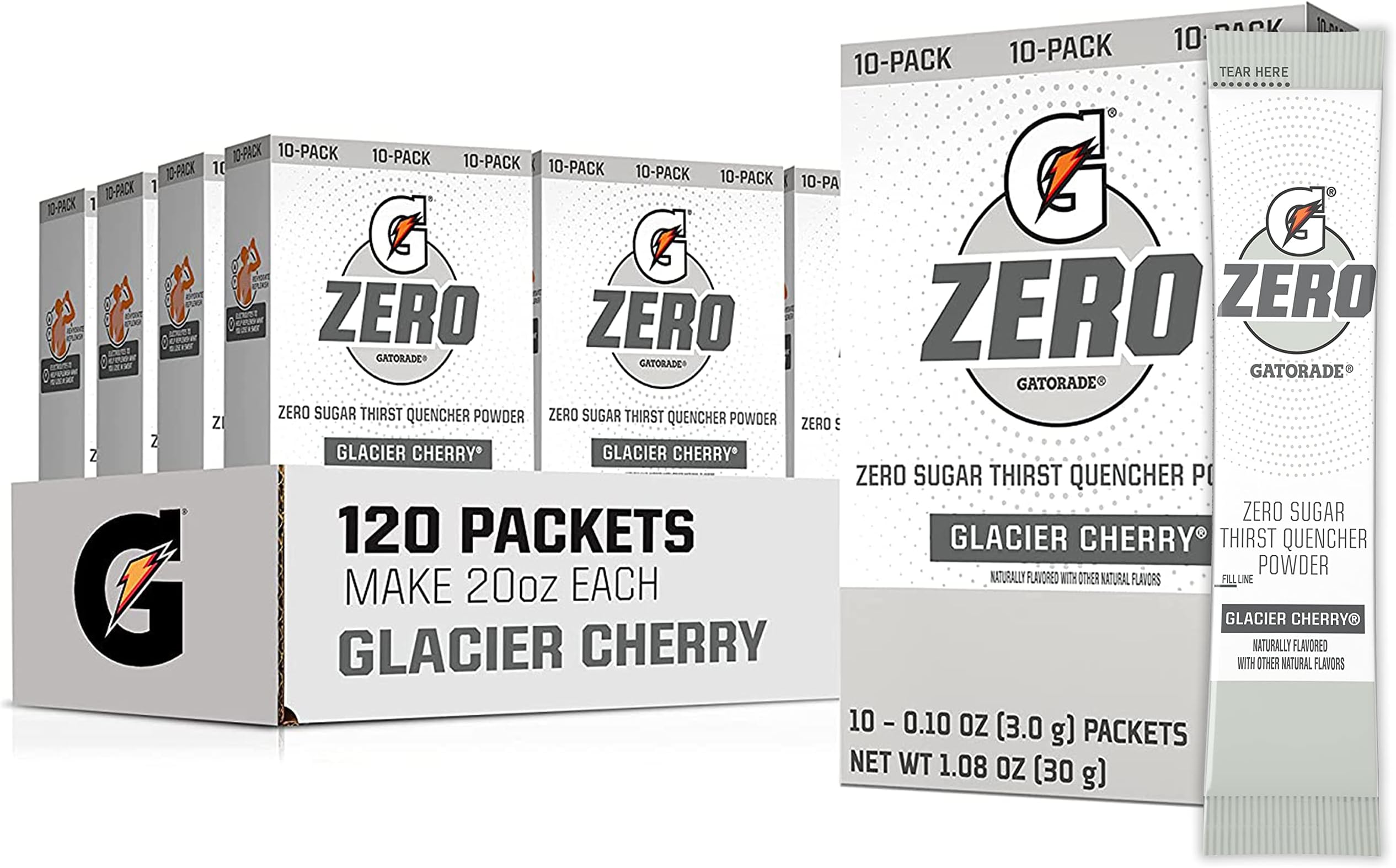 Amazon.com : Gatorade G Zero Thirst Quencher, Glacier Cherry, 12 Ounce ...