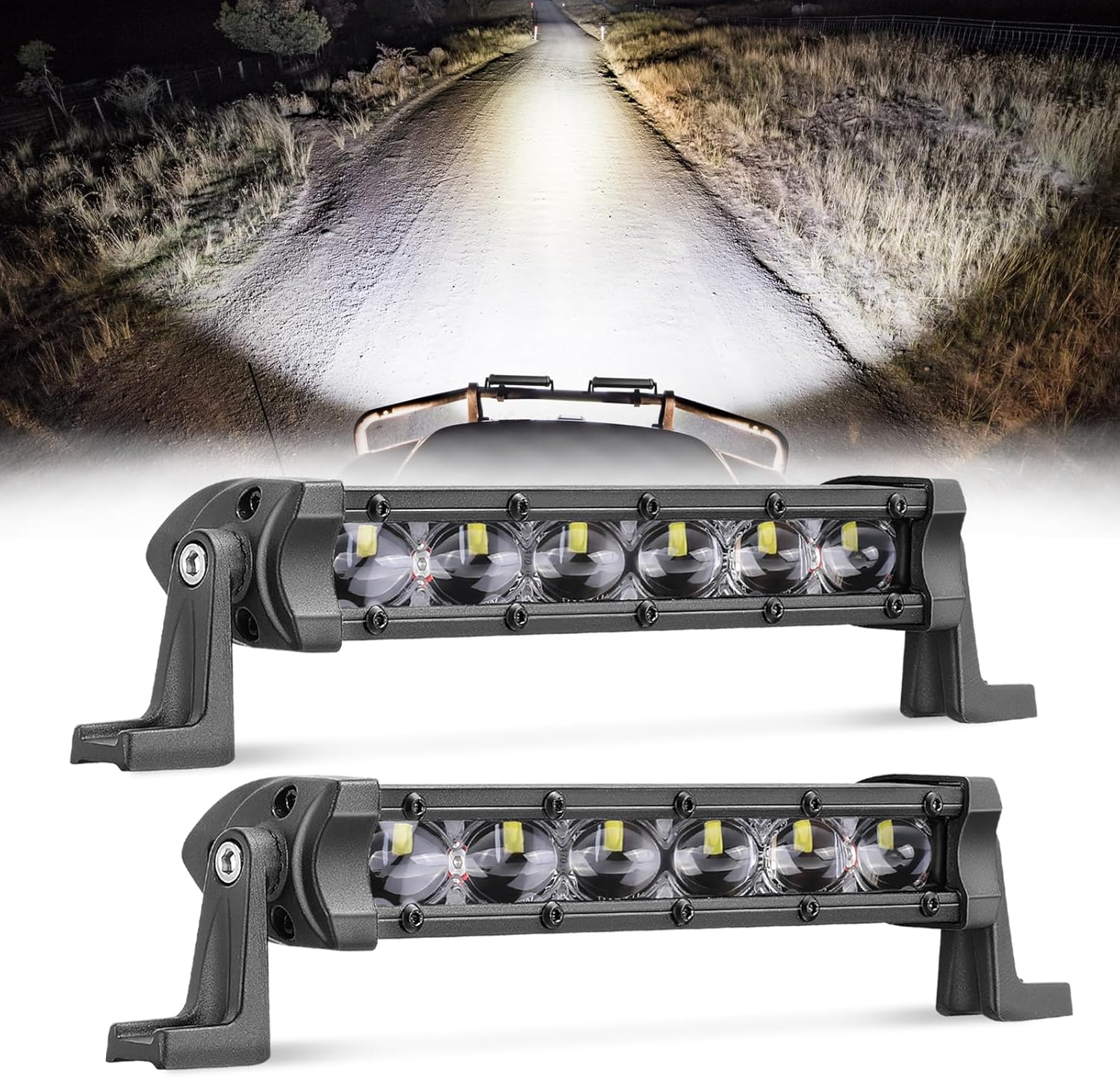 Amazon.com: ACEC SHOP 6 Inch LED Light Bar, 2PCS 60W Single Row LED ...