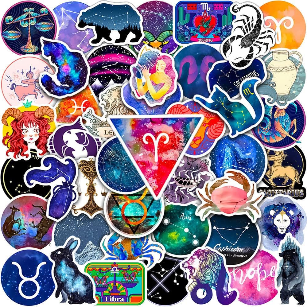 Amazon.com: BAWZEE Zodiac Stickers 50Pcs, Waterproof Constellations ...