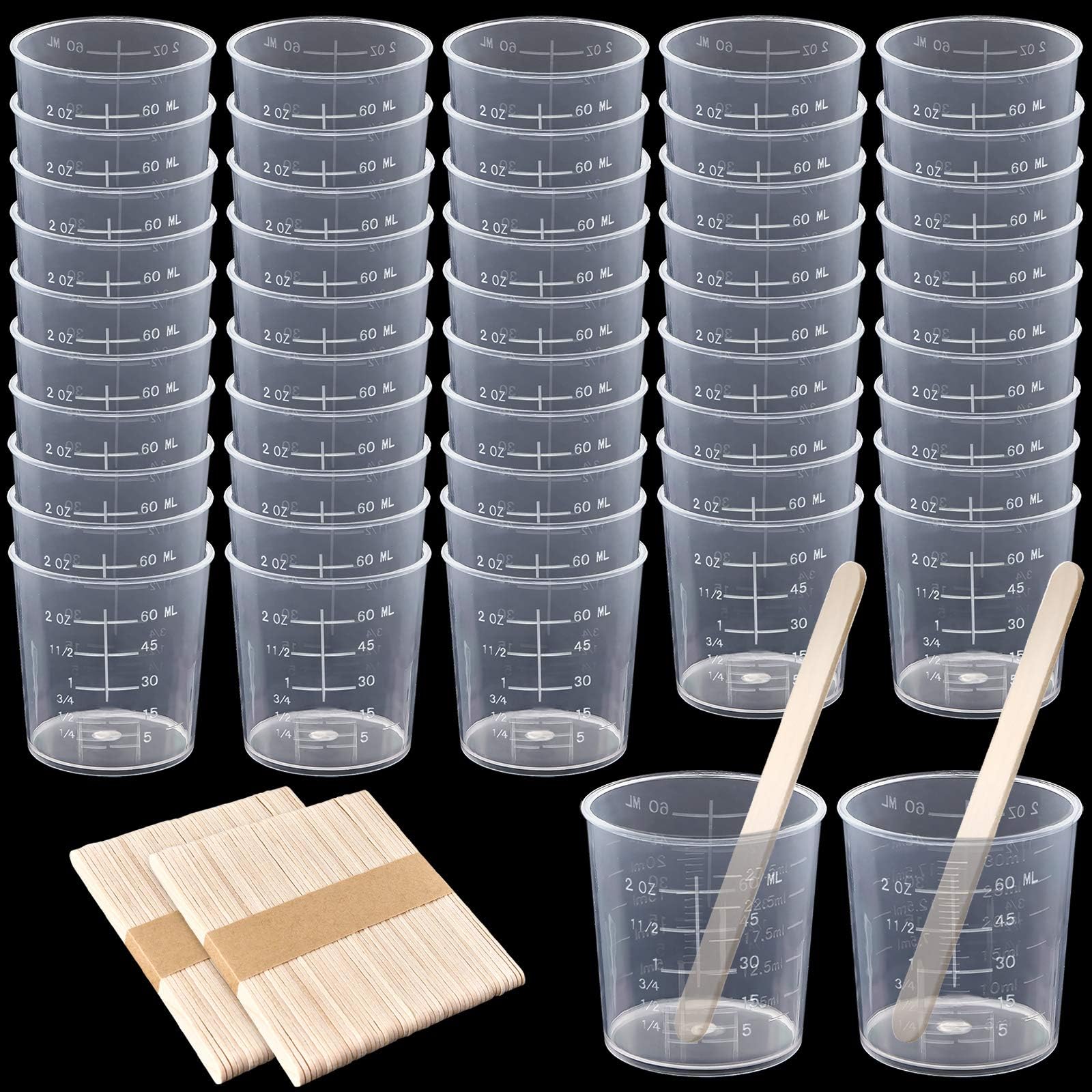 Amazon.com: 100 Pack 1oz/30ml Plastic Graduated Cups Transparent Scale ...