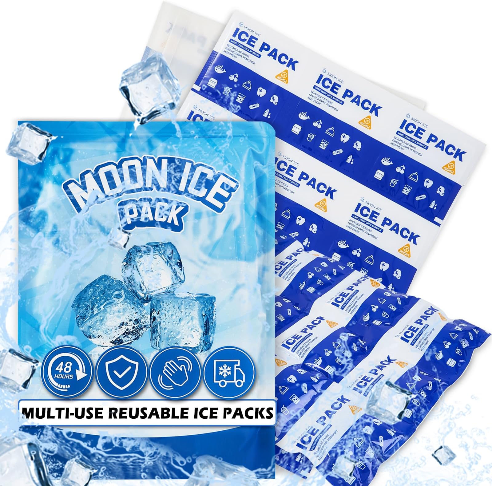 Amazon.com: Ice Packs for Lunch Boxes-Dry Ice for Shipping Frozen Food ...