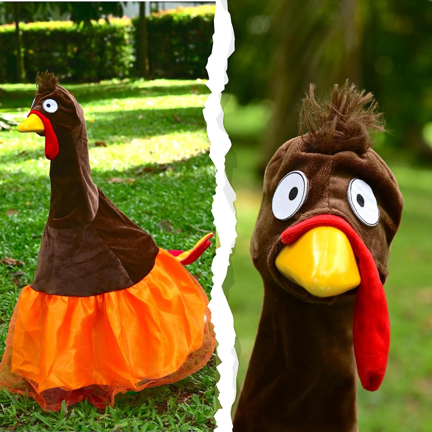 Amazon.com: Thanksgiving Turkey Porch Goose Outfit for 23" Lawn Goose ...