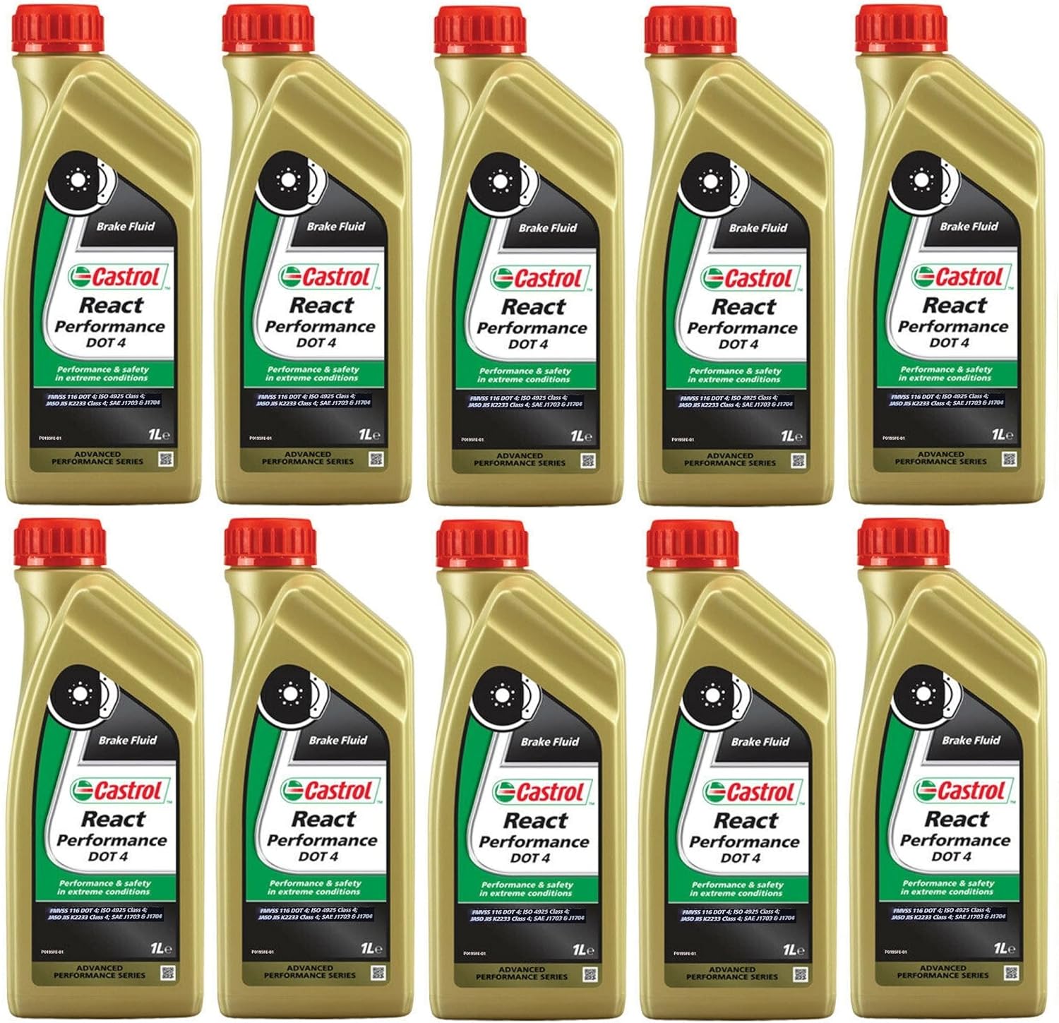 RS Castrol React Synthetic Performance Brake Fluid DOT4, 10 Litres ...