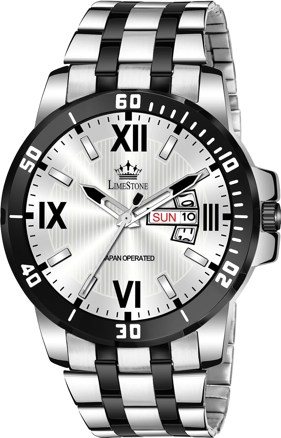 Buy LIMESTONE Day and Date Display Dual Tone Bracelet Quartz Analog ...
