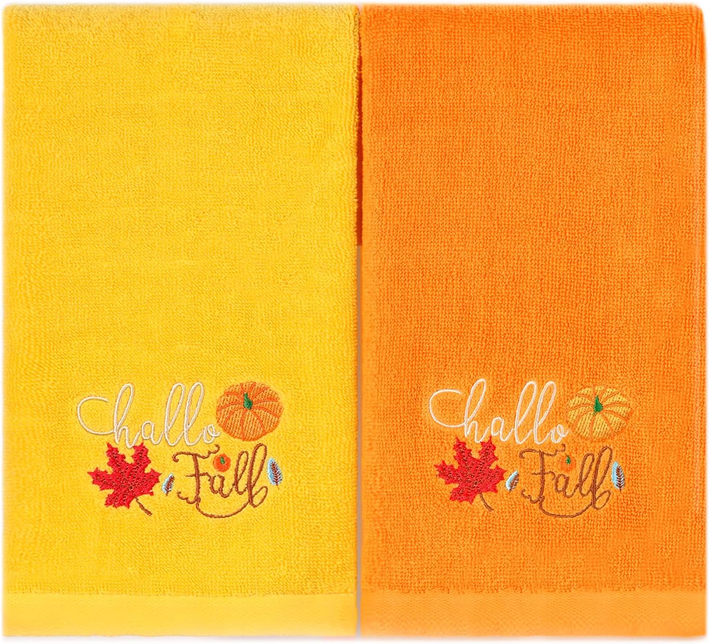 Amazon.com: 2 Pack Pumpkin Fall Hand Towels Thanksgiving Gift Bathroom ...