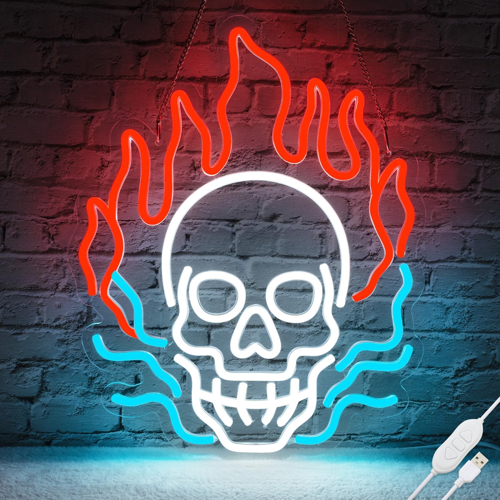 Amazon.com : Skull Neon Signs for Bedroom Dimmable Neon Halloween Sign ...