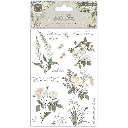 GSS Designs Vintage Roses Rub on Transfers for Furniture and Crafts 2 ...