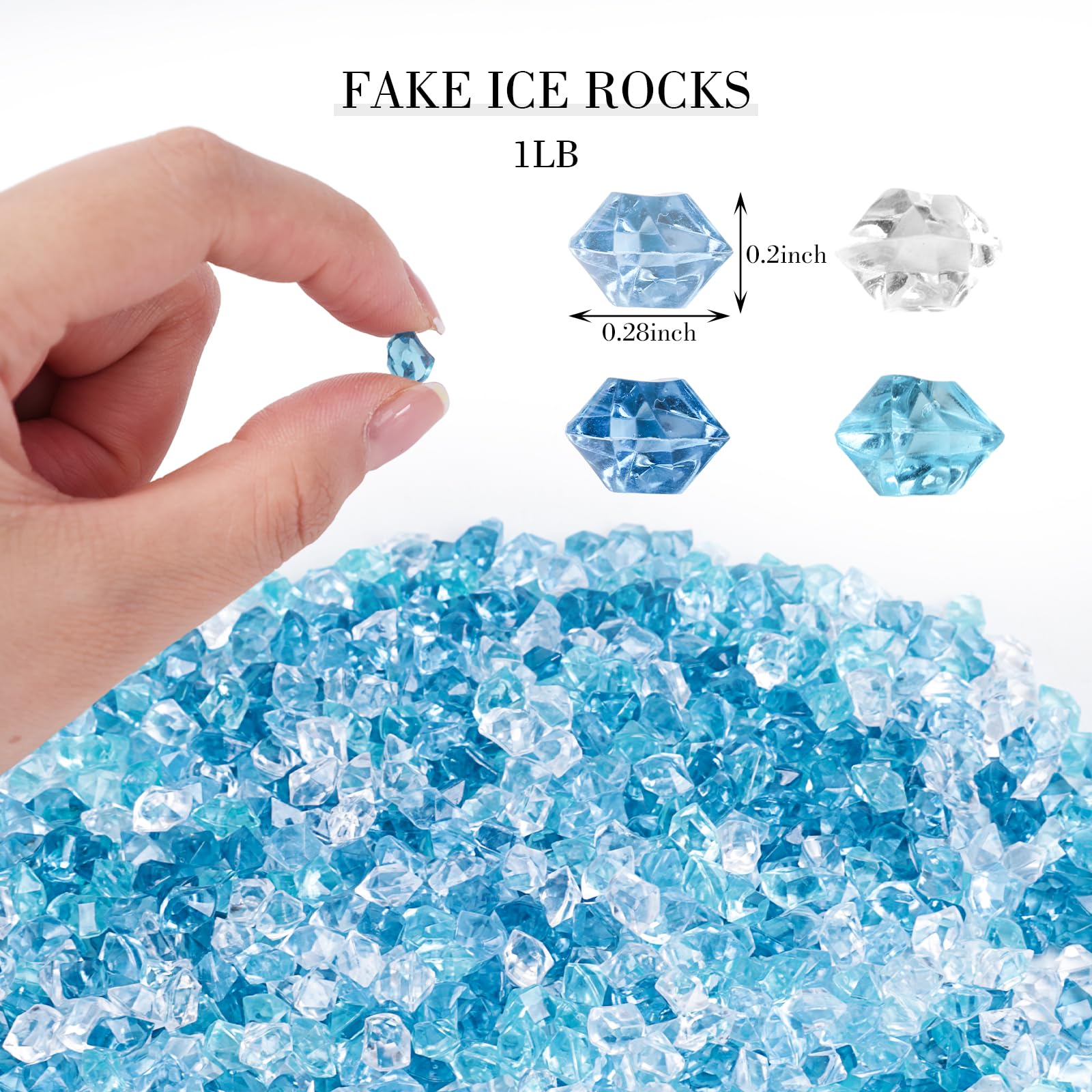 Snapklik.com : 5000PCS Fake Ice Rocks, Mini Fake Clear And Blue Acrylic ...