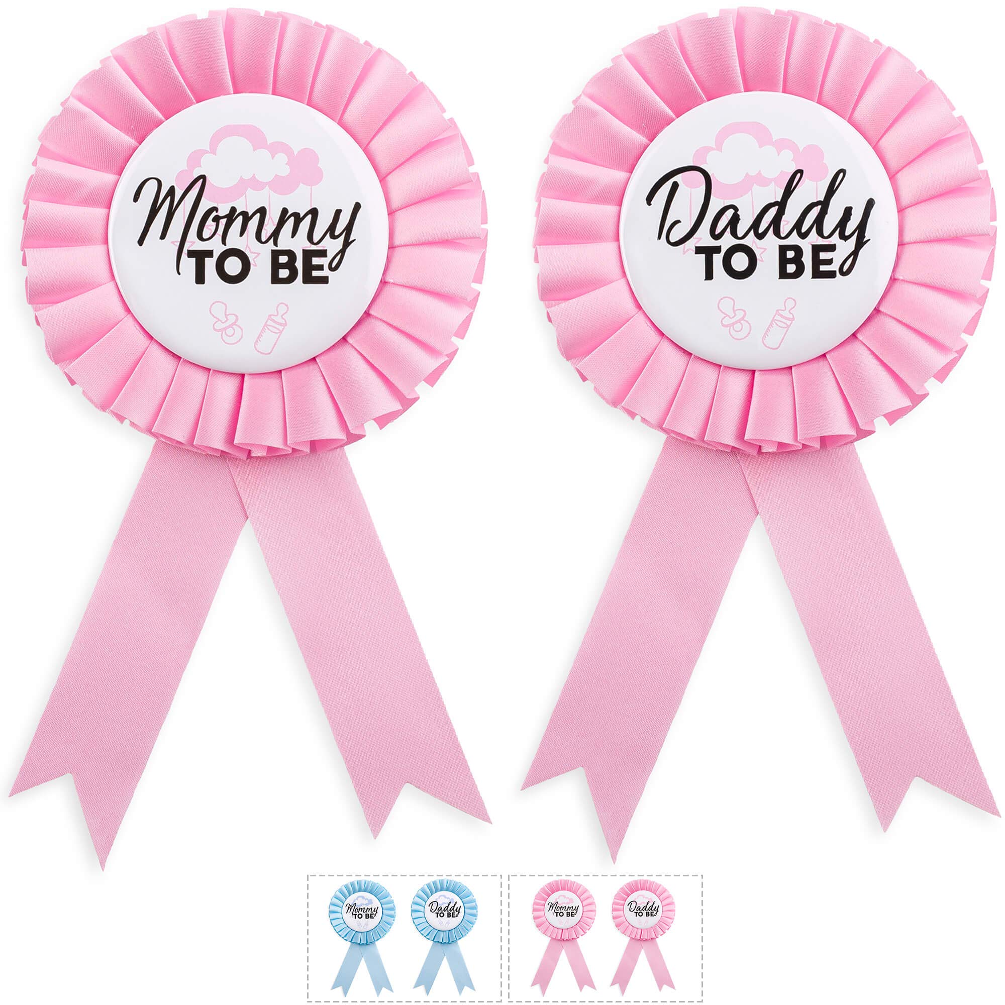 Buy CORRURE Baby Shower Button Pins - 'Mommy to Be' and 'Daddy to Be ...