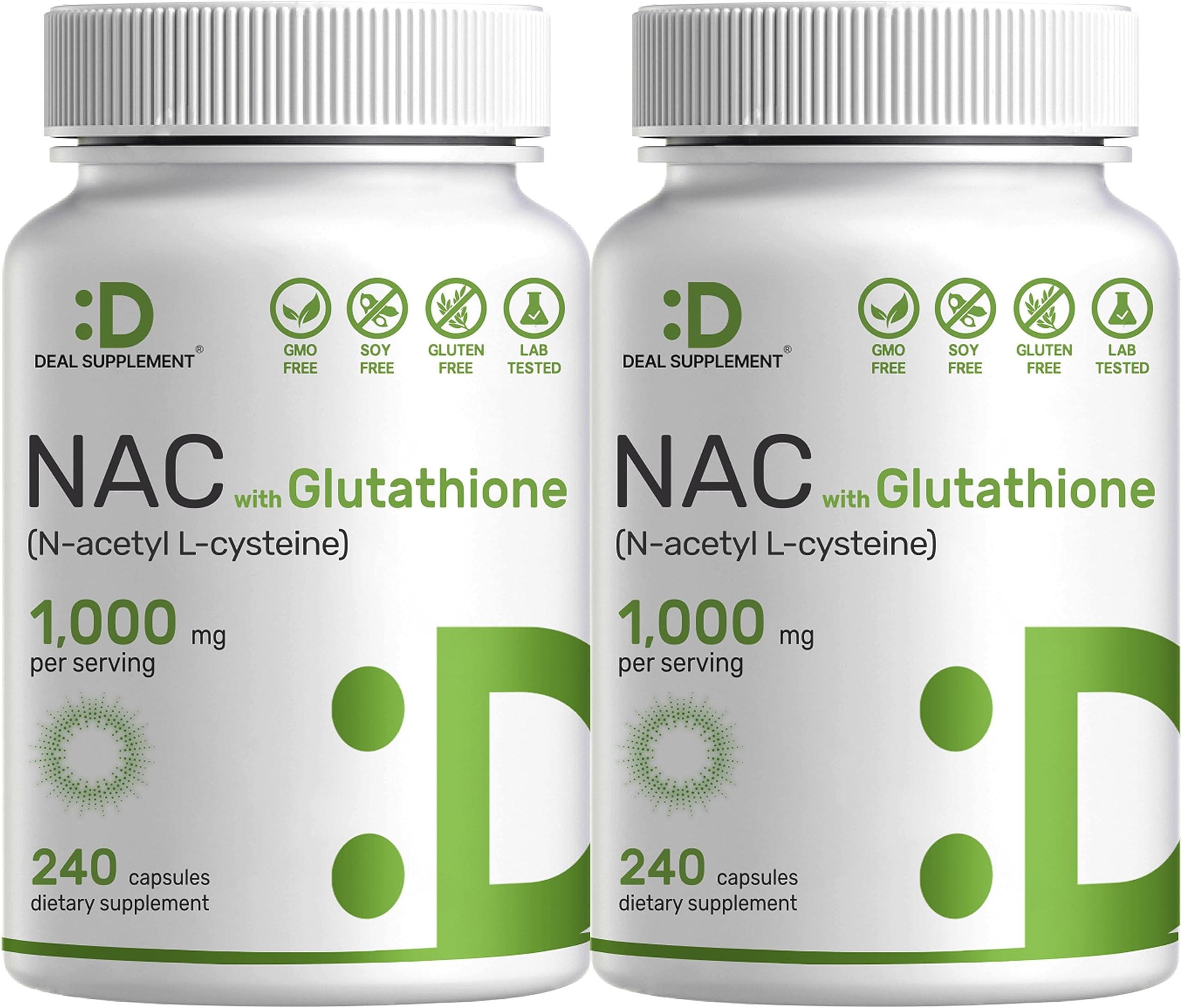 Amazon.com: 2 Pack NAC Supplement (N-Acetyl Cysteine) 1,000mg Serving ...