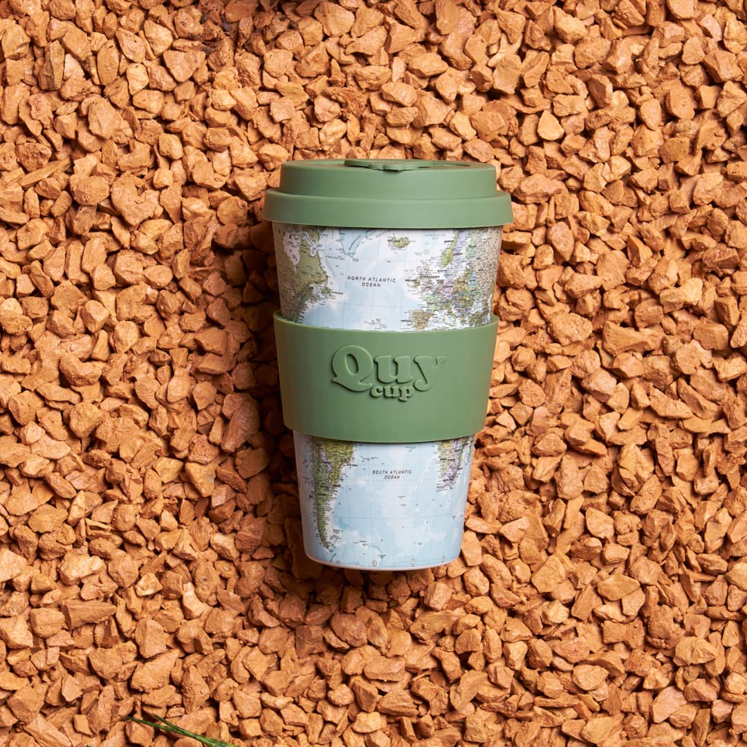 QUY CUP. Map. Bamboo Coffee Cup. 14 oz. Italian Design. Sustainable ...