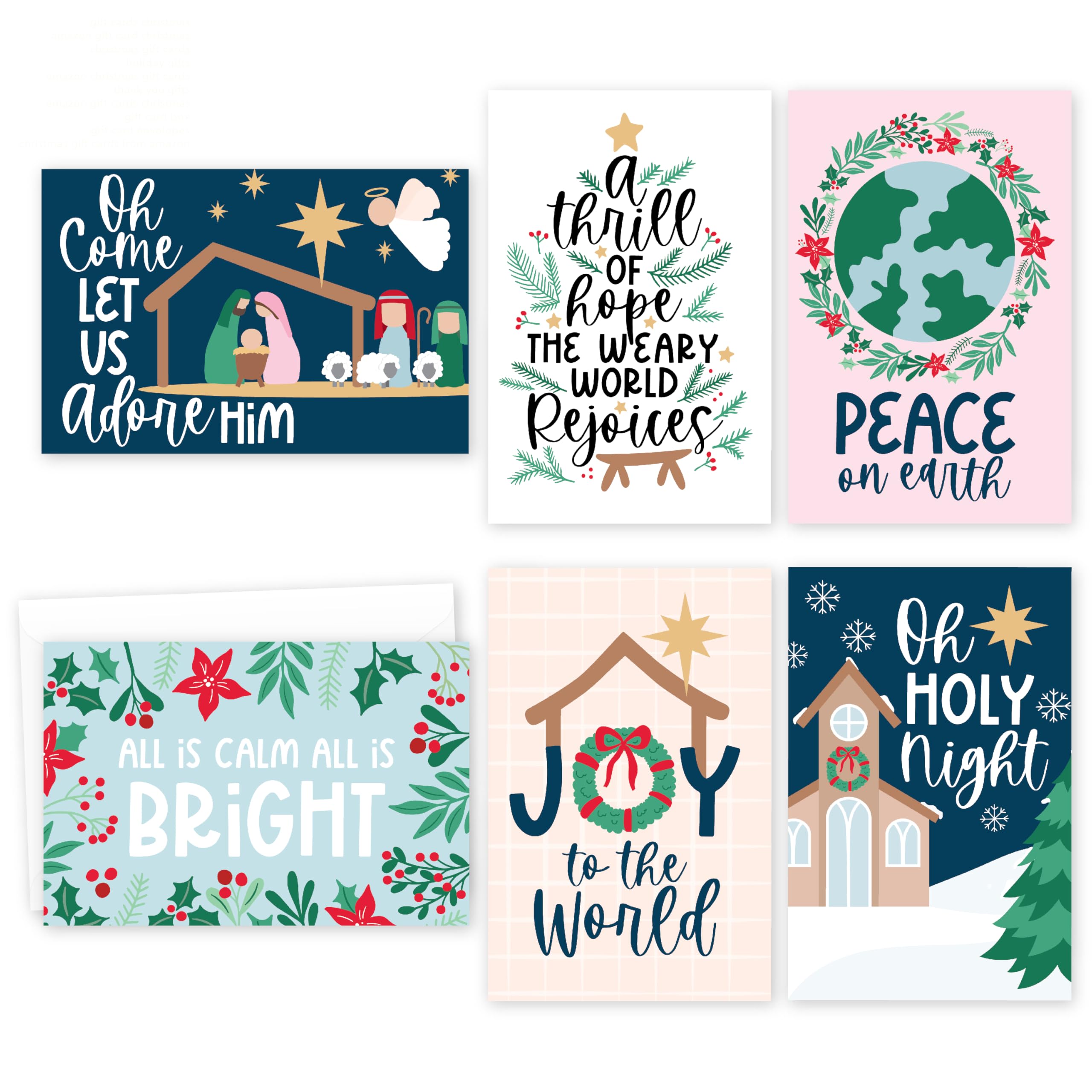 Amazon.com : 24 Religious Christmas Cards With Envelopes - Christian ...