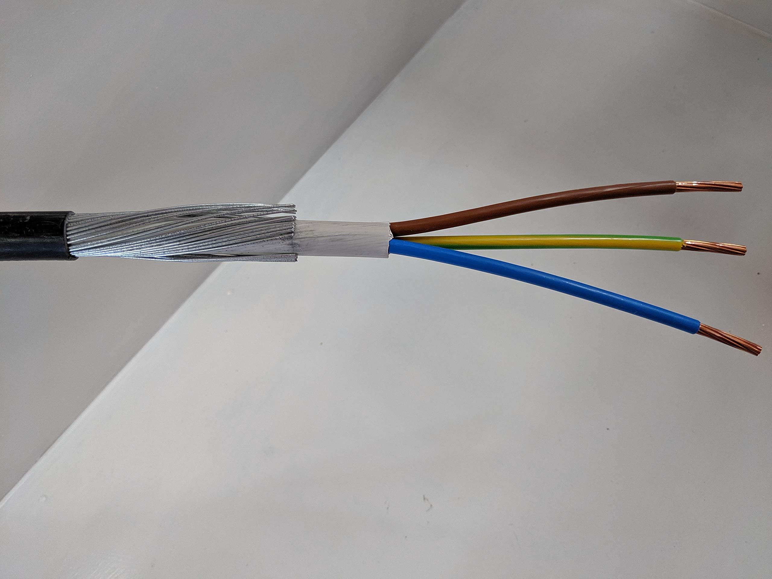 1.5MM 3 CORE SWA ARMOURED CABLE 50 METERS 6943X : Amazon.co.uk: DIY & Tools