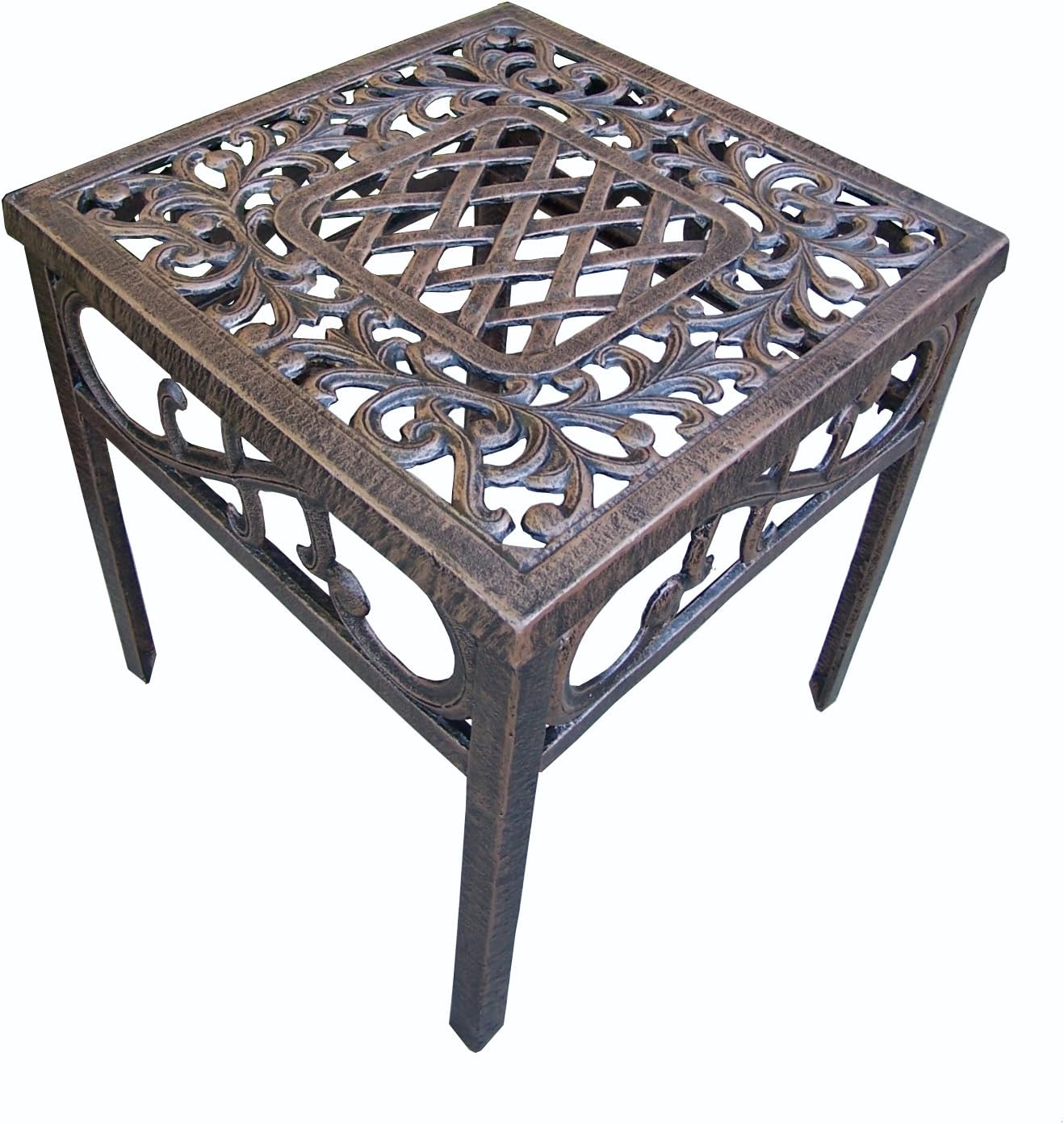 Amazon.com : Darlee Elisabeth Cast Aluminum Outdoor Patio End Table ...