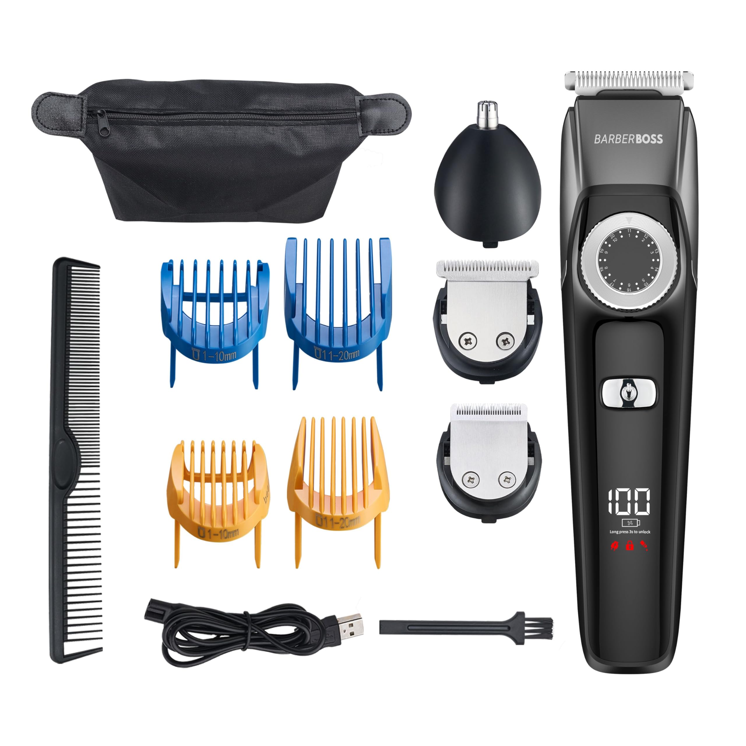 Barberboss Beard Trimmer Men, Waterproof, Mens Grooming Kits, Nose Hair ...