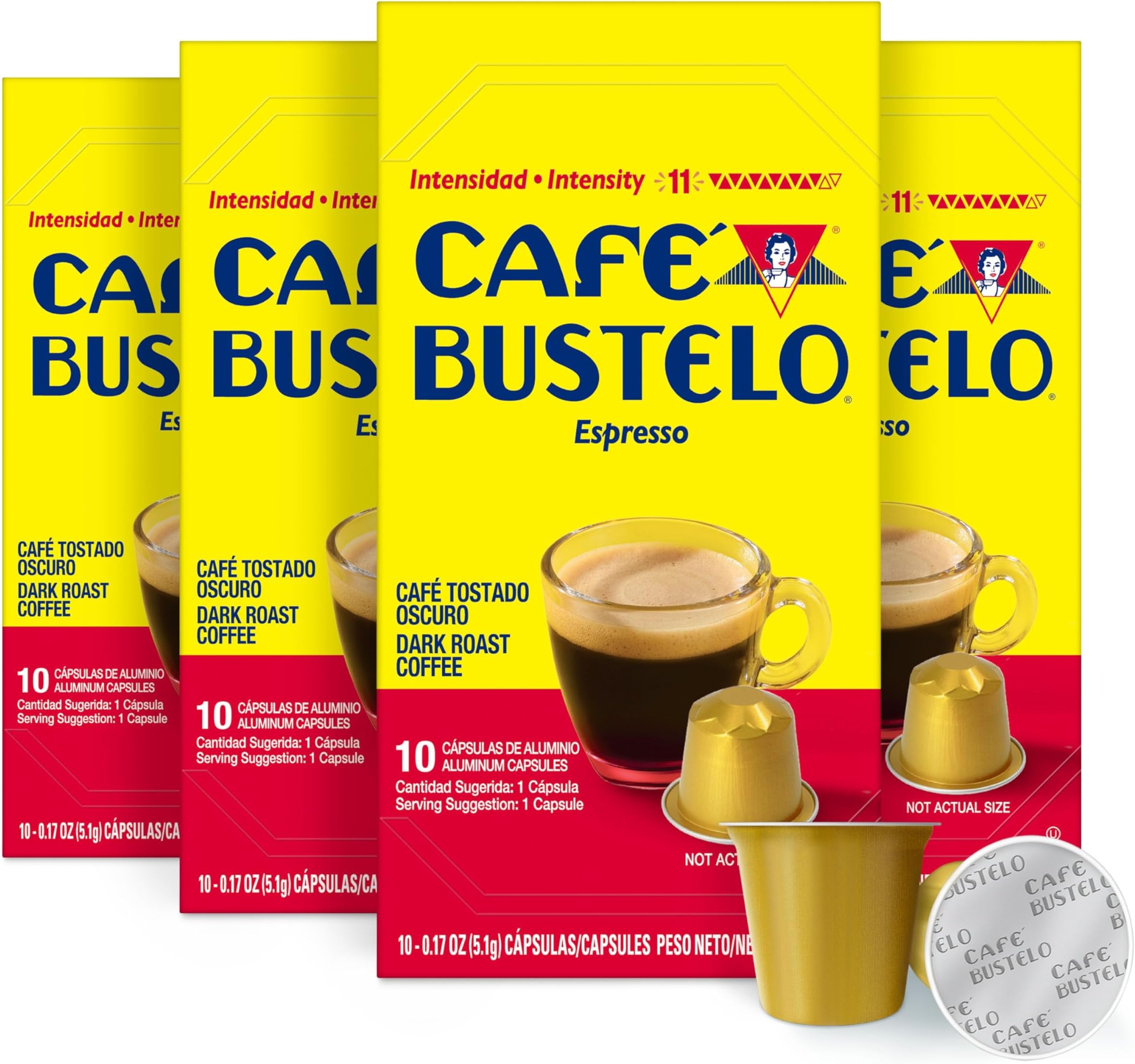 Amazon.com: Café Bustelo Aluminum Espresso Capsules, Dark Roast Coffee ...