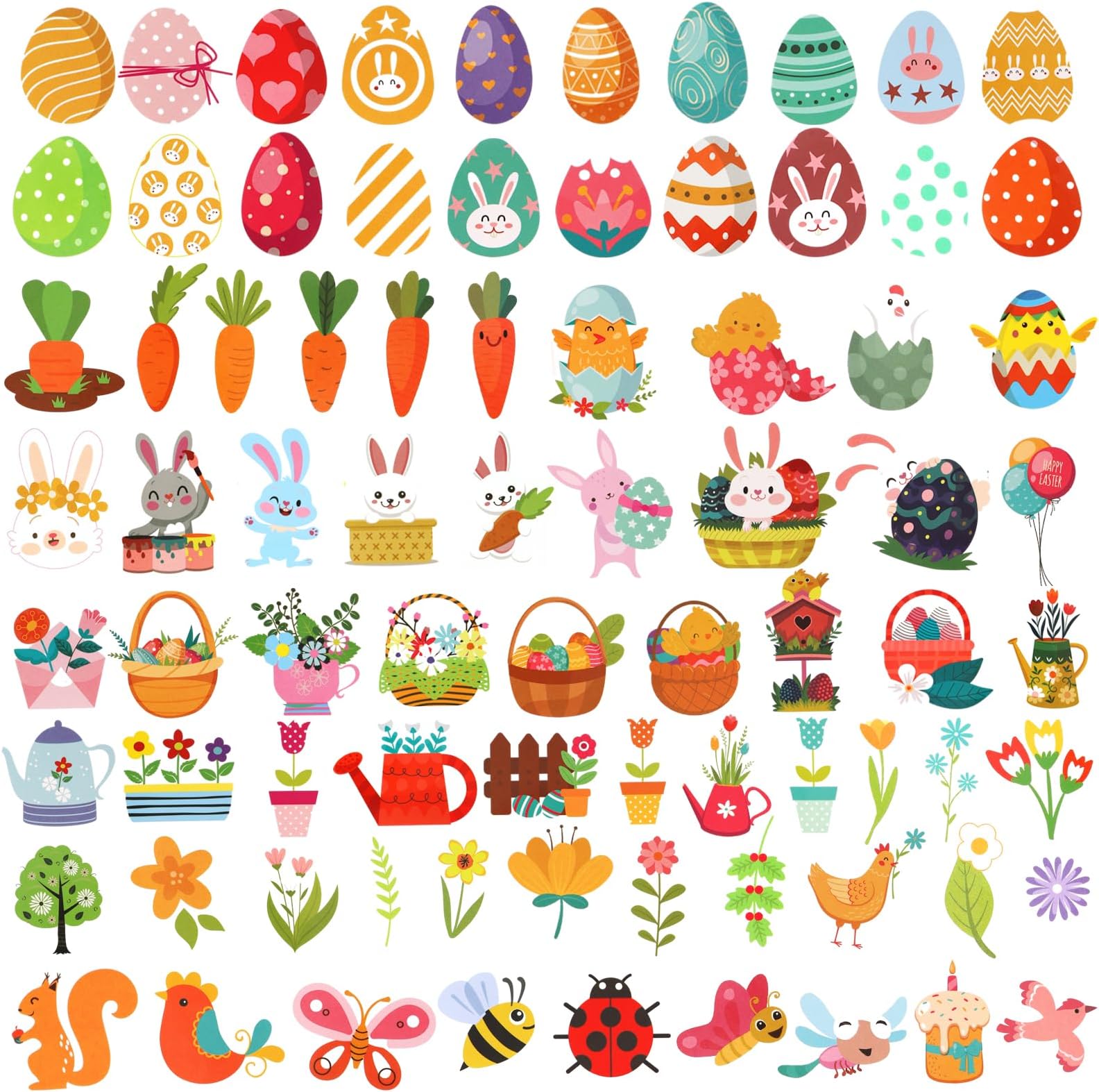 Amazon.com: Happy Easter Stickers for Kids, 276Pcs Cute Easter Egg ...
