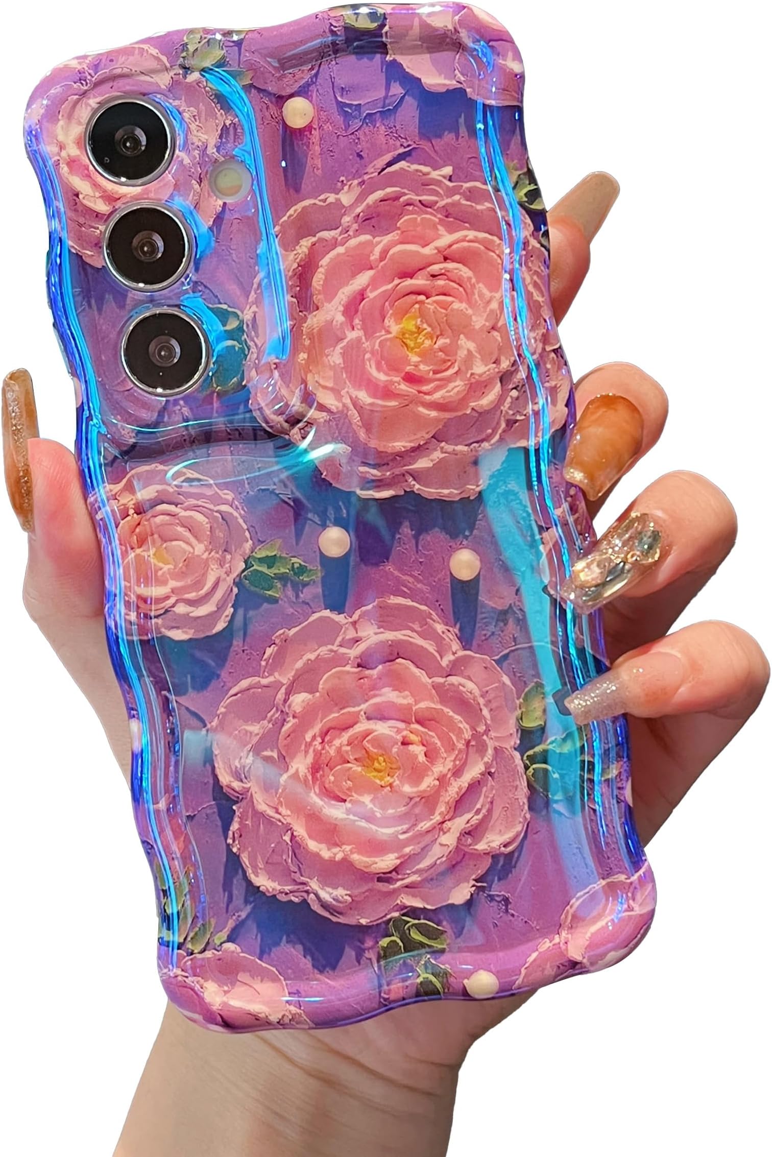 Amazon.com: XIZYO Case for Samsung Galaxy S24 Plus, Colorful Retro Oil Painting Flower Cute ...