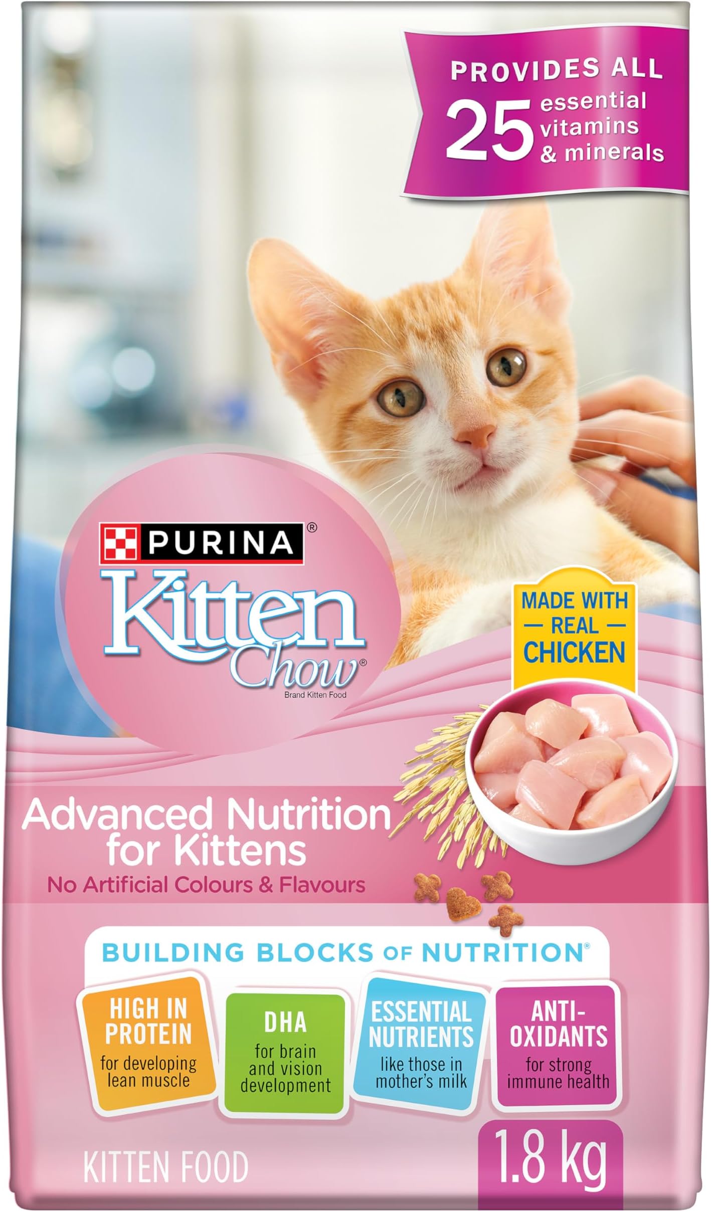 Kitten Chow Dry Kitten Food, Advanced Nutrition with Real Chicken - 1.8 ...