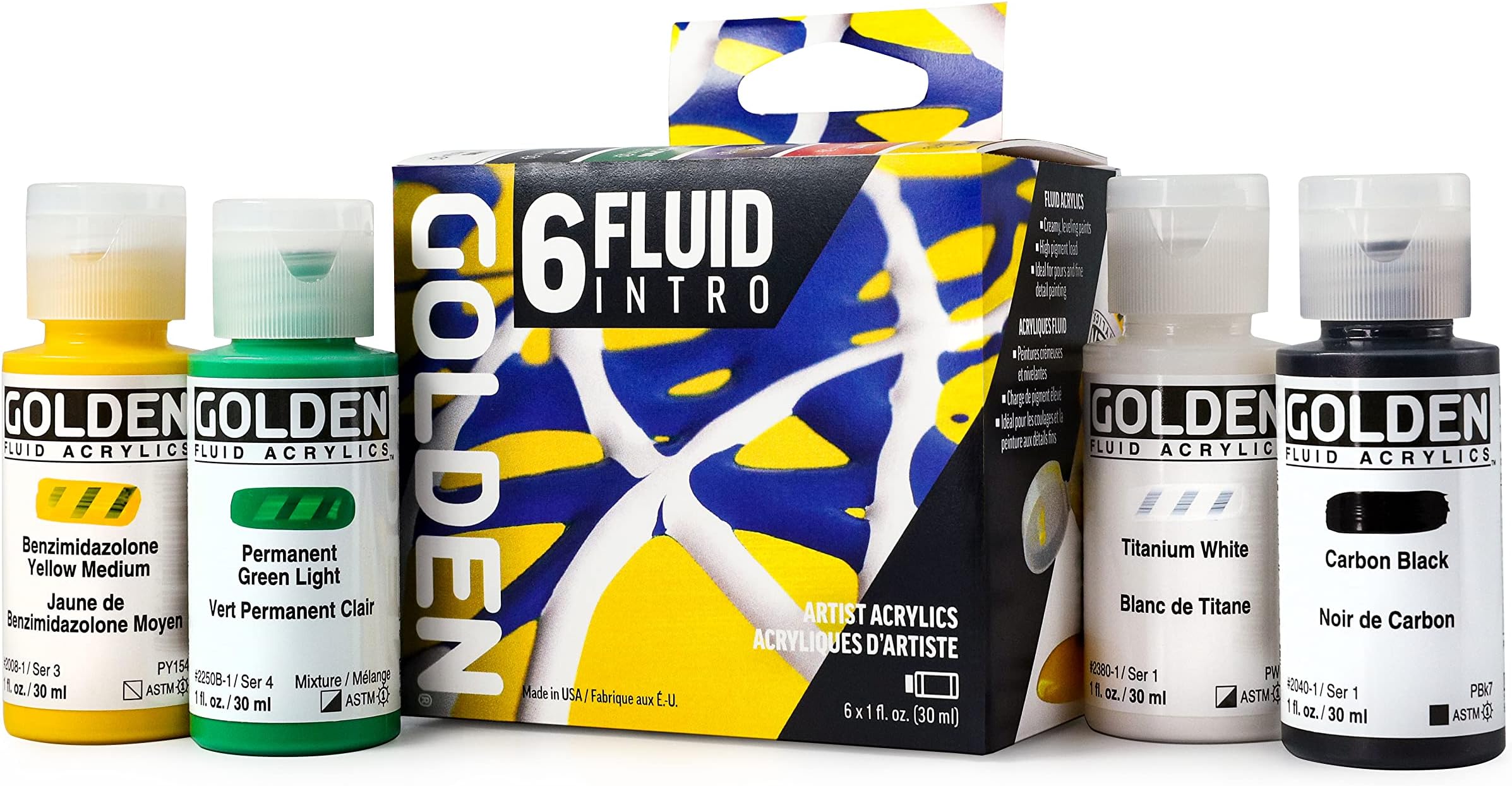 Golden : Fluid Acrylic Paint : Intro Set : 6 x 30ml : Amazon.co.uk ...