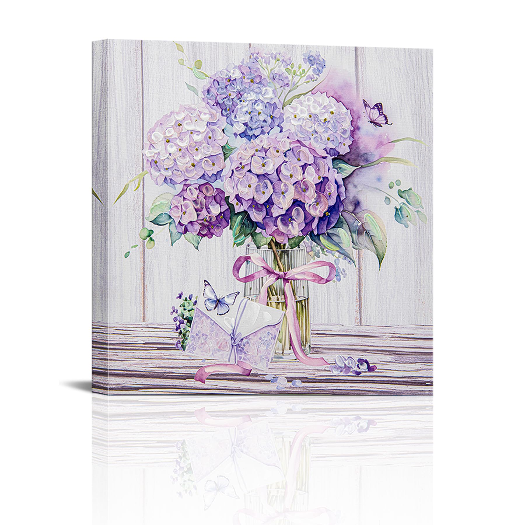 Amazon.com: Vefacaiyo Elegant Purple Flowers Canvas Art - Hand Painted ...