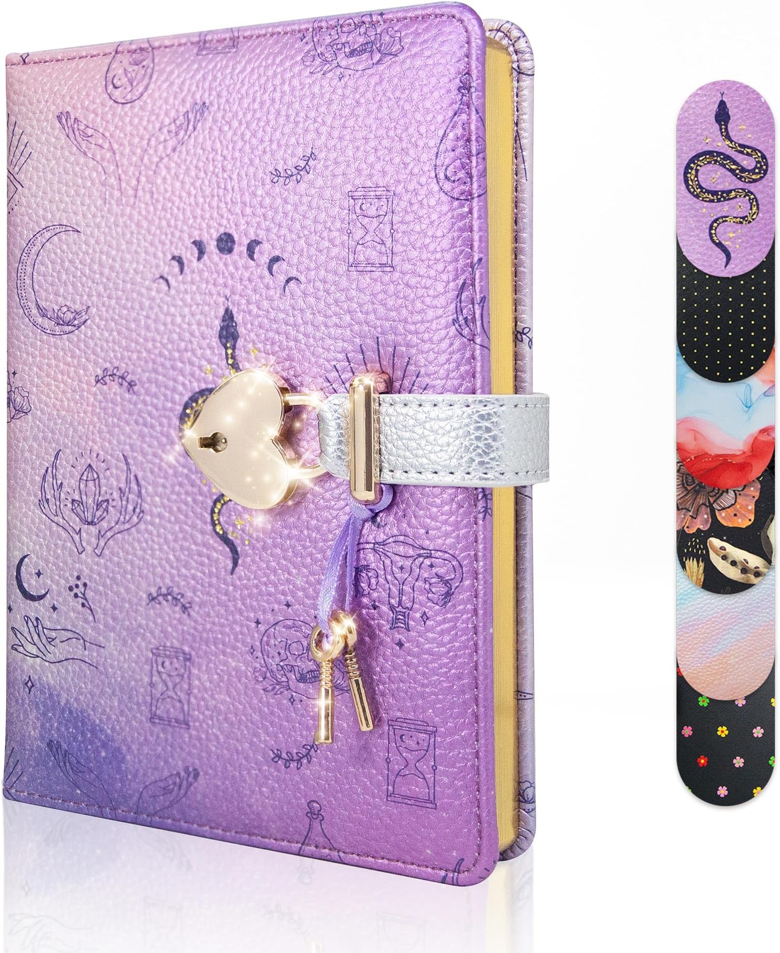 Amazon.com : VICTORIA'S JOURNALS Heart Shaped Lock Diary, Designer ...