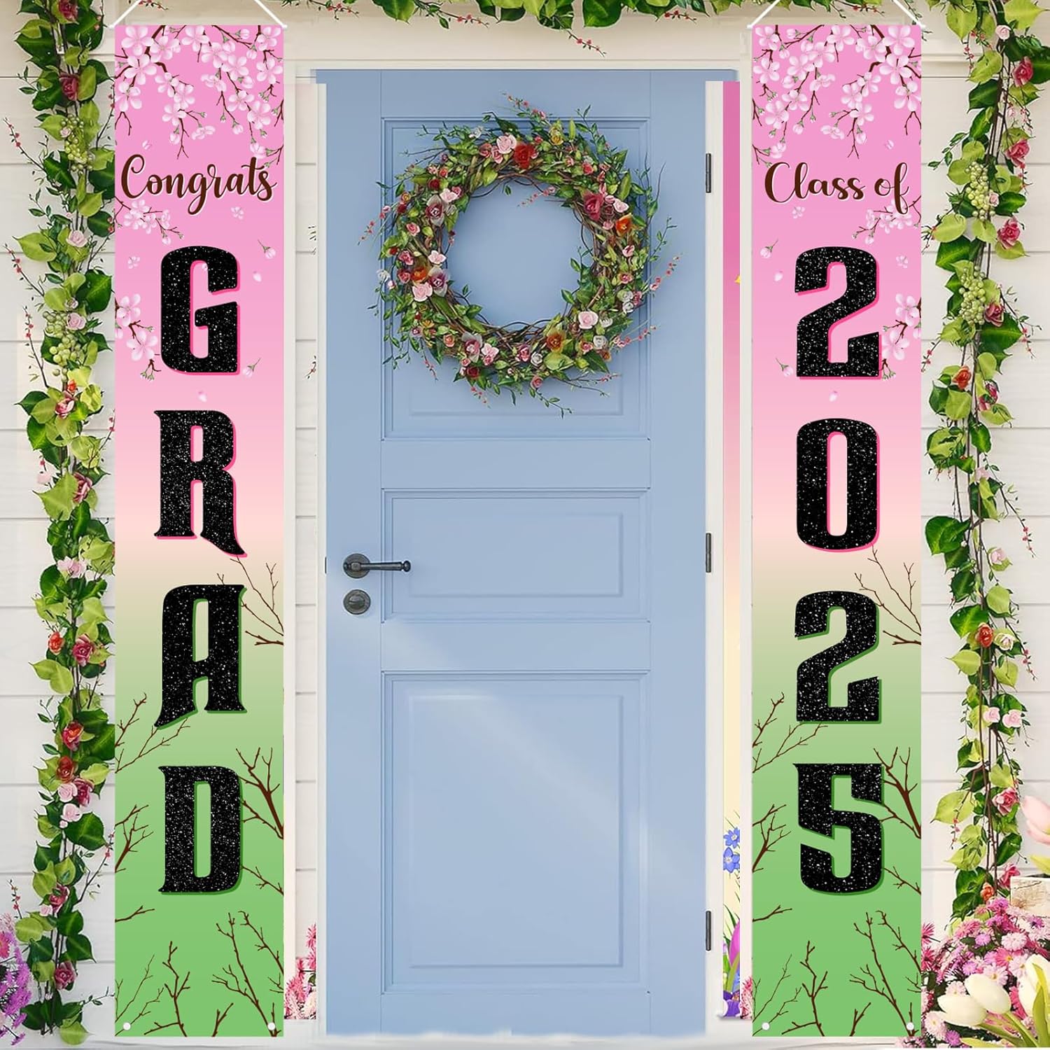 Amazon.com: Witch-Themed Graduation Banner - Pink "2025 GRAD" Porch ...