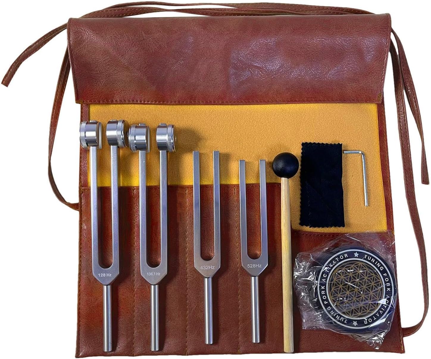 Tuning Forks Set,Meditation Tuning Forks with Activator | 128HZ 136.1HZ ...