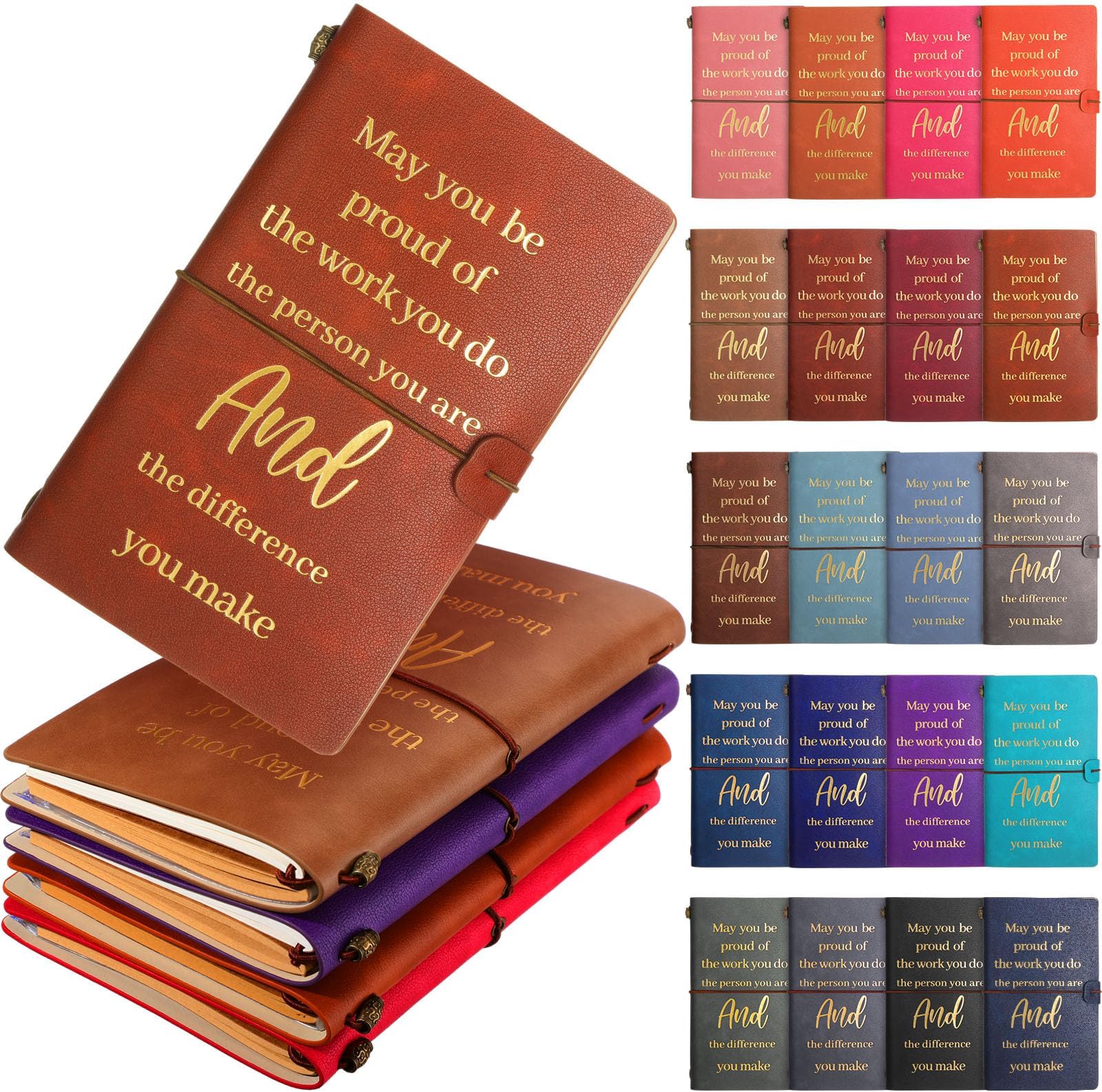 Amazon.com : Chuangdi 20 pcs Thank You Gifts Leather Journal Notebooks ...