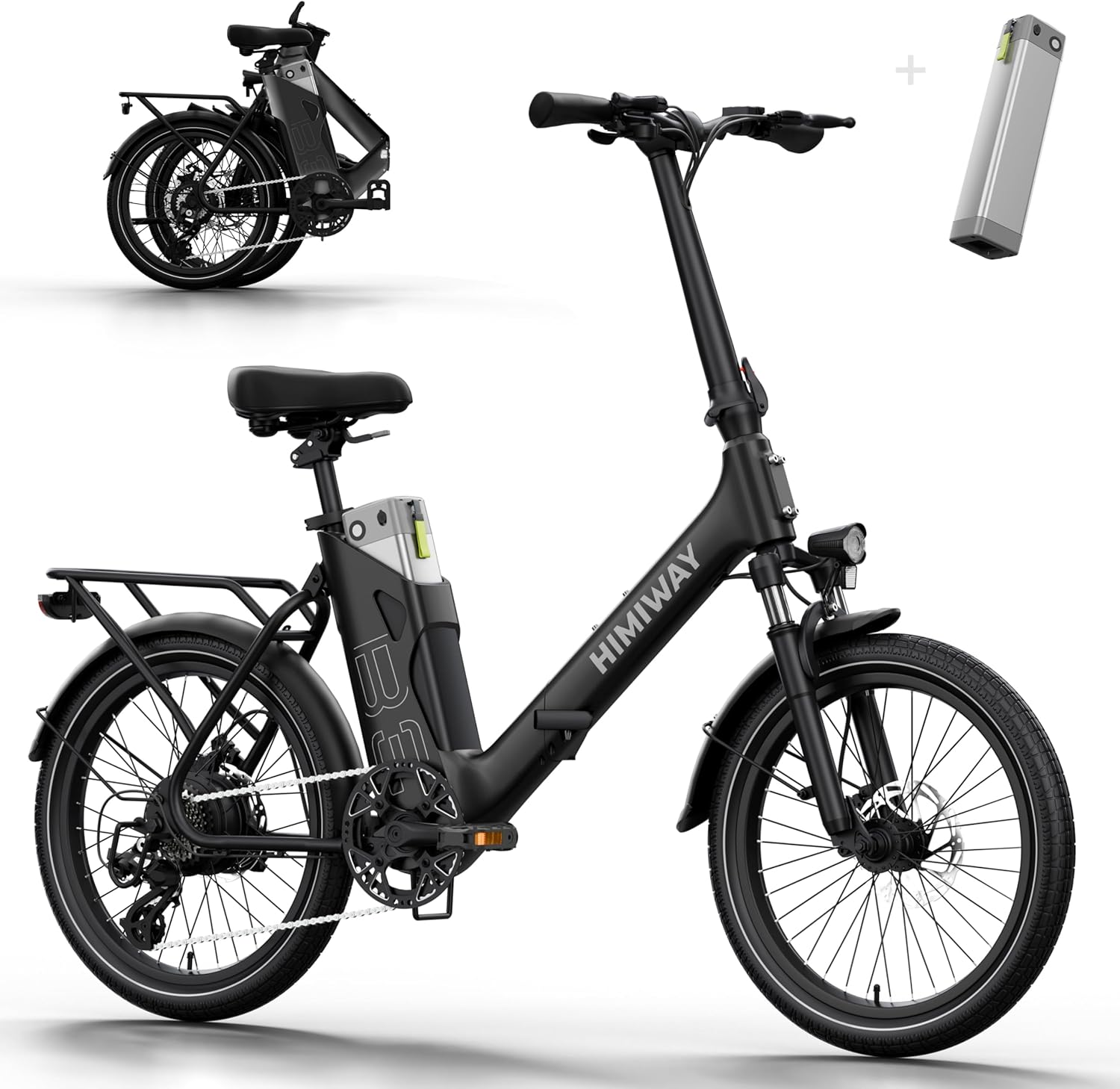 Amazon.com : Himiway B3 Electric Bike Black Style with extra 10AH ...