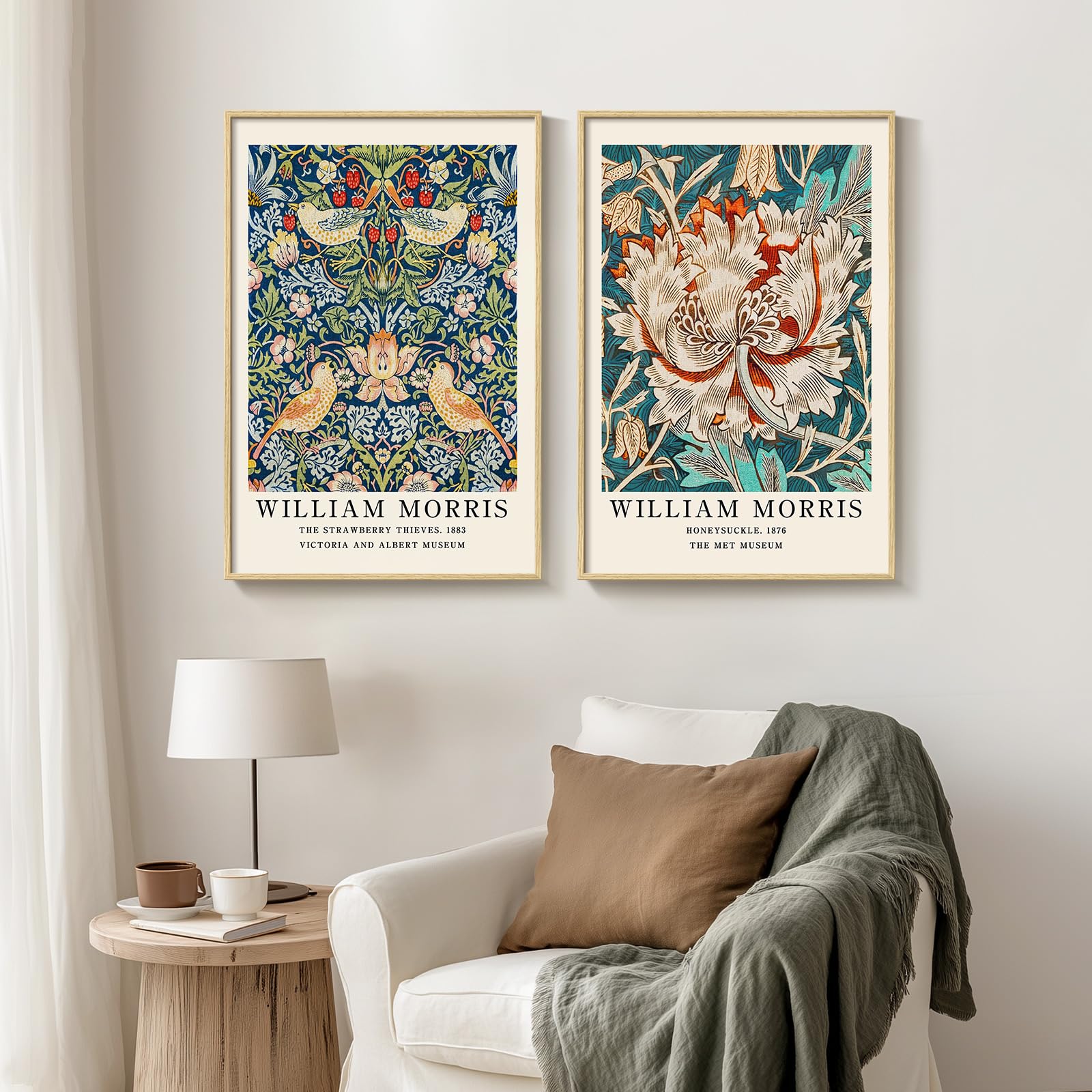 Amazon.com: Framed William Morris Wall Art Set of 2 - Large Vintage ...