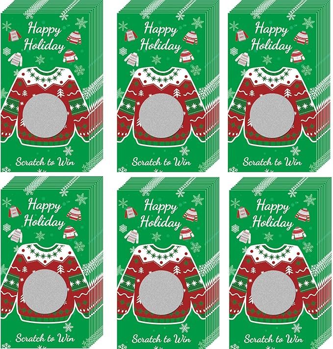 Amazon.com: 60 Pieces Christmas Scratch Off Cards Stickers Christmas ...
